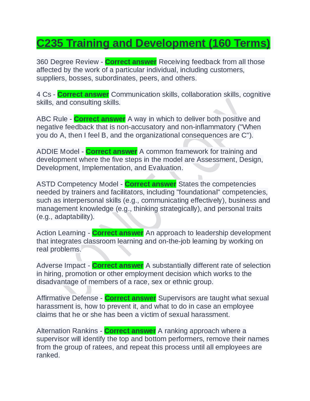 ADDIE Model and Training Terminology: A Comprehensive Guide | Exams ...