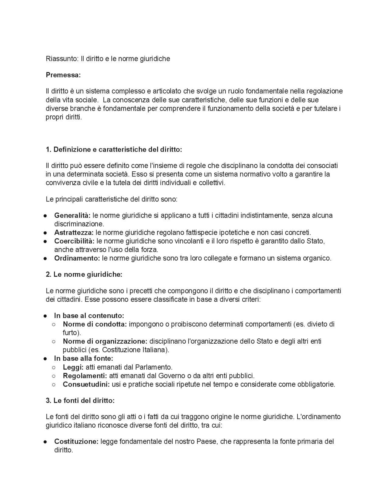 Riassunto: Il diritto e le norme giuridiche | Schemi e mappe ...