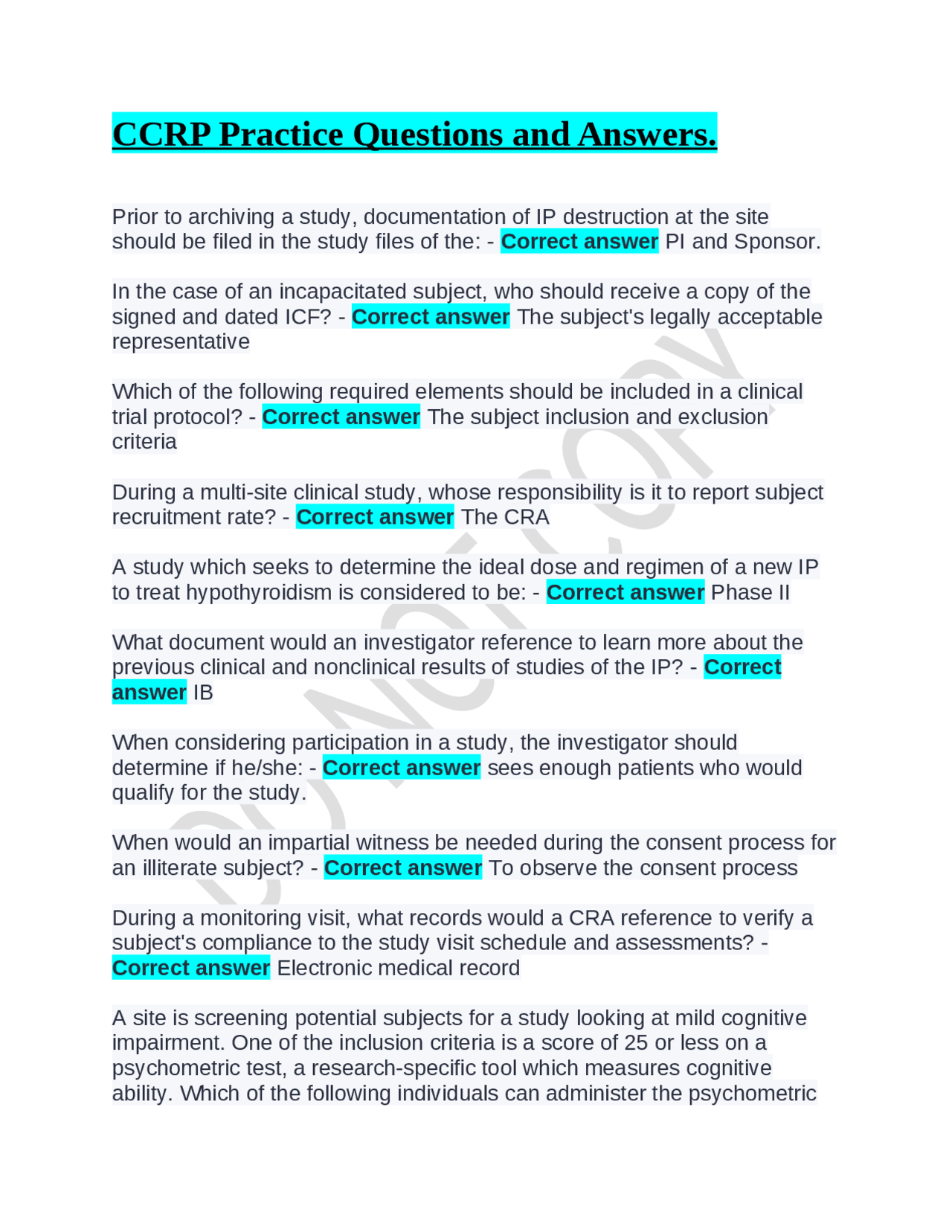 Clinical Trials: IP Dose Determination and Subject Responsibilities ...
