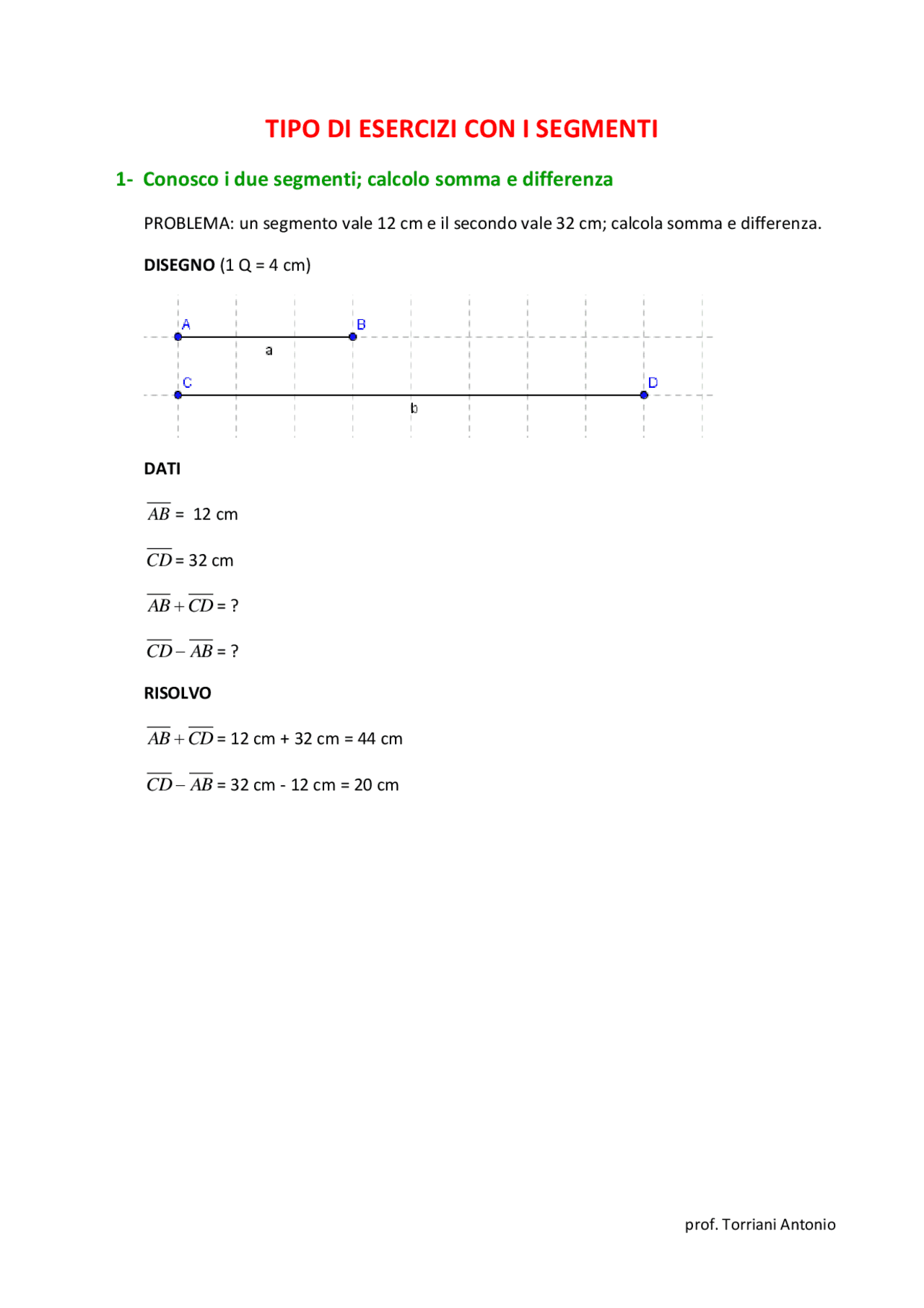 Esercizi sui segmenti | Study Guides, Projects, Research Mathematics ...