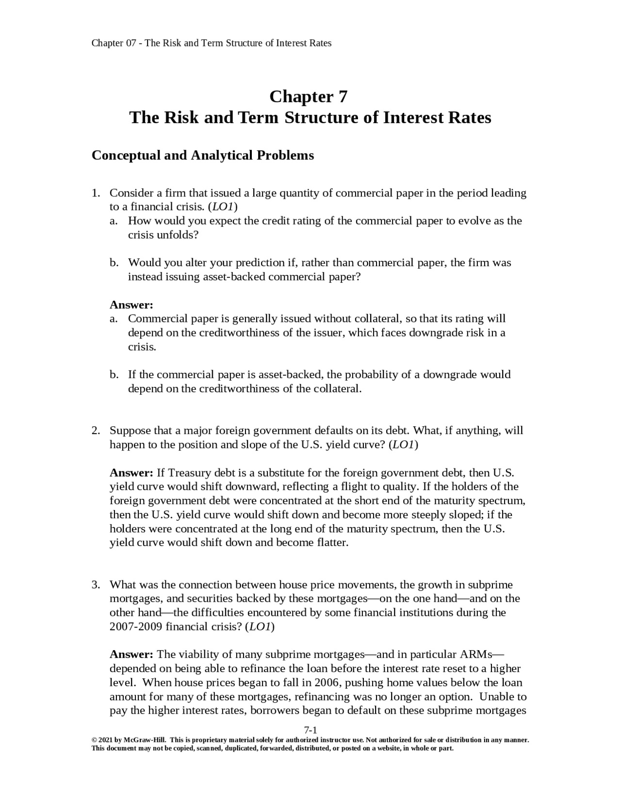 Understanding Yield Curve and Bond Pricing | Exercises Banking and ...