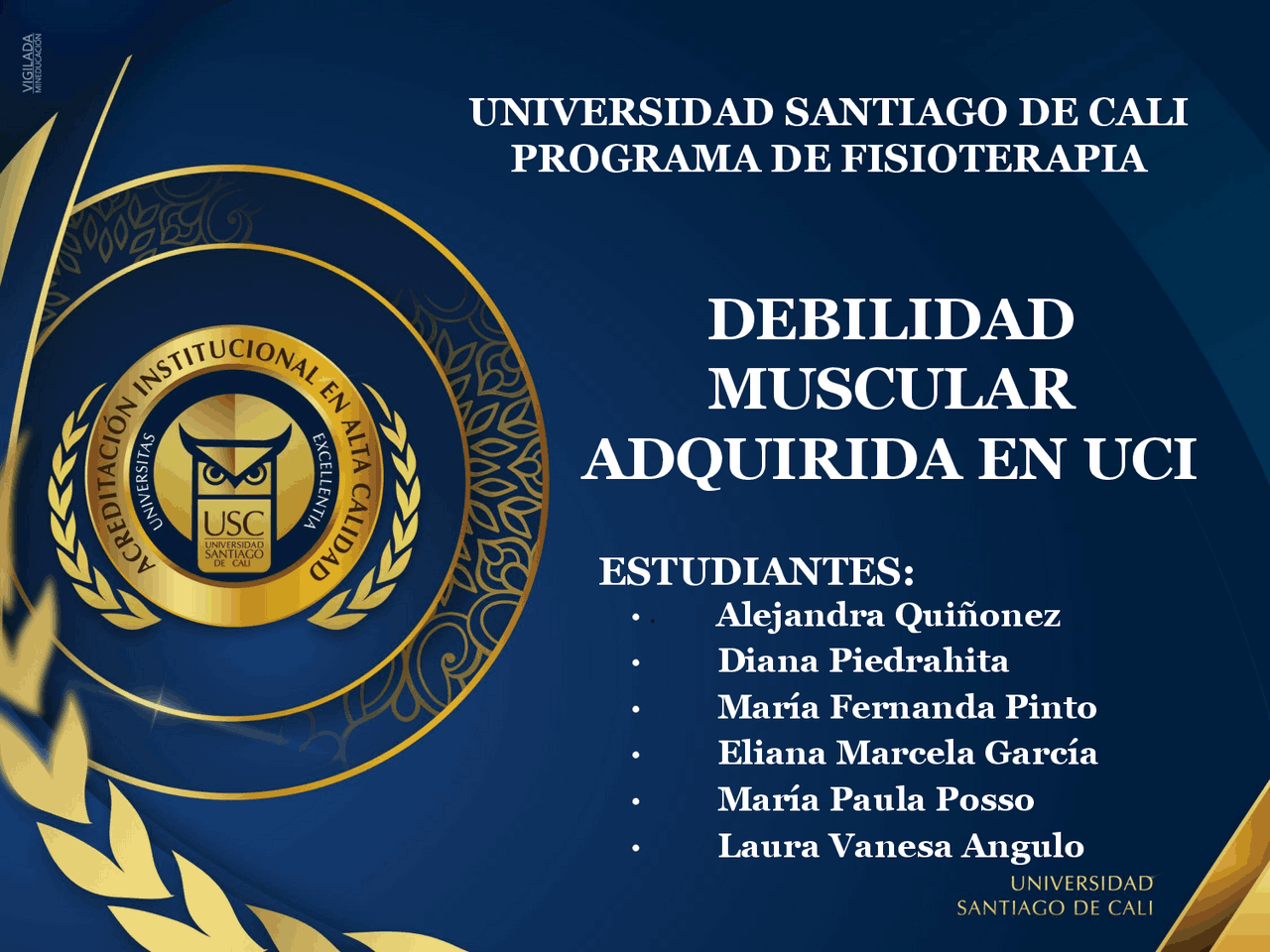 Debilidad muscular adquirida en uci | Diapositivas de Diagnóstico | Docsity