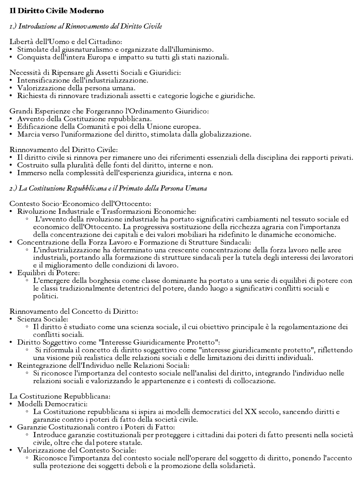 schemi e mappe concettuali | Schemi e mappe concettuali di Diritto Civile | Docsity