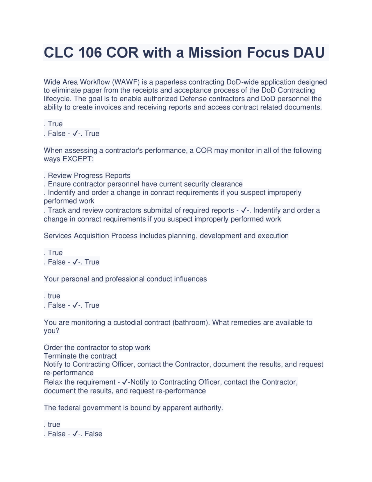 DoD Contracting: Wide Area Workflow and Contractor Performance ...
