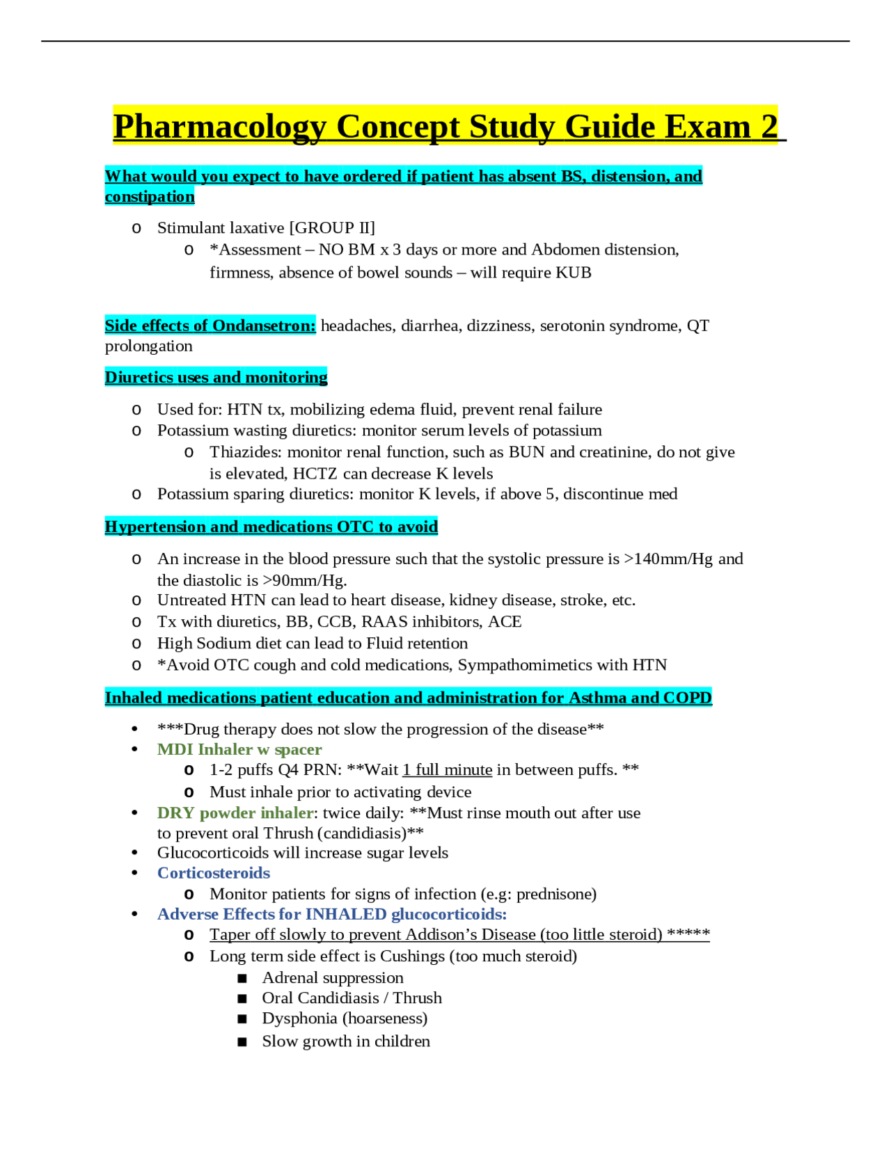 Medications & Patient Education: Diuretics, Asthma Inhalers ...