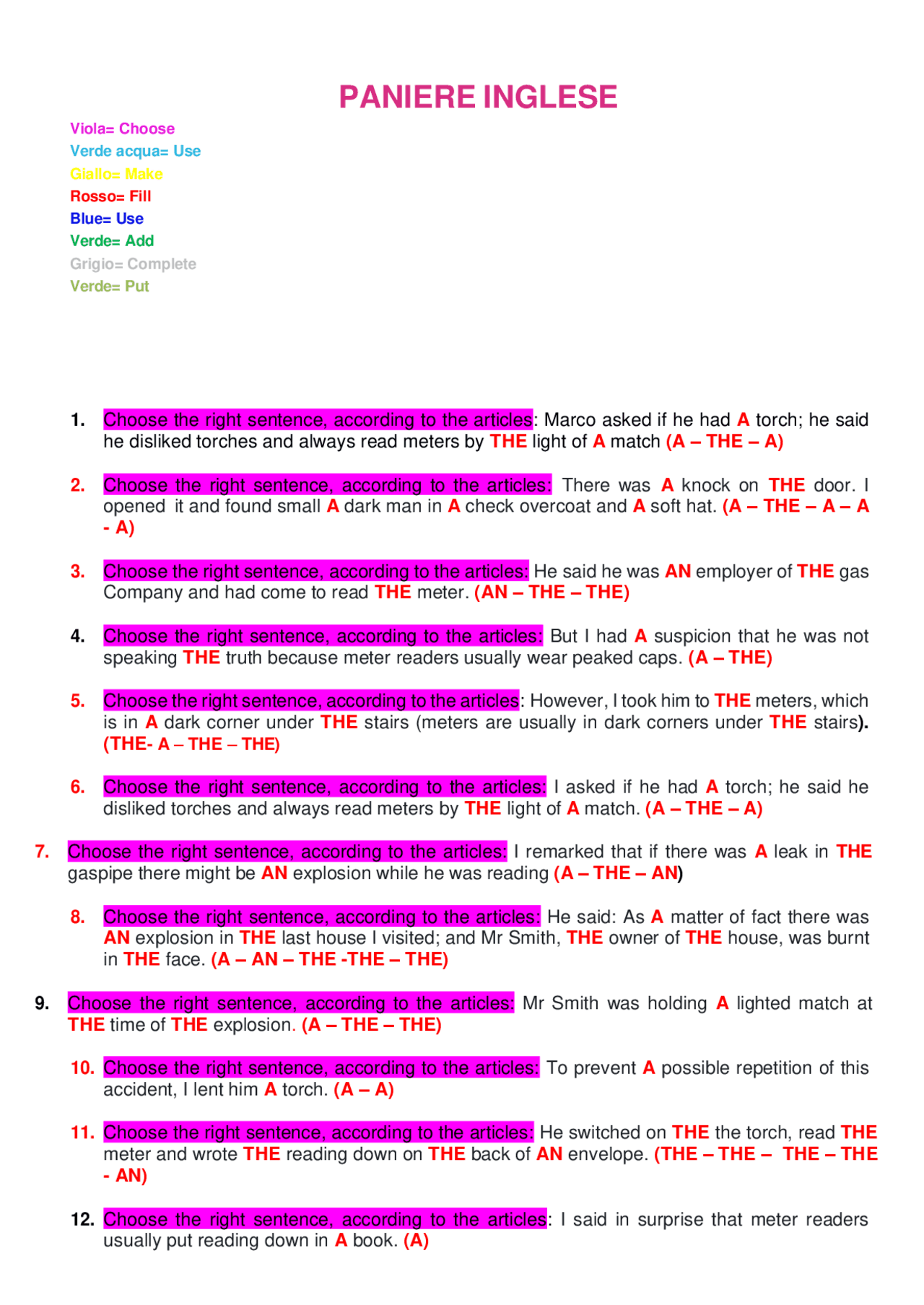 Tutte le possibili domande dell’esame inglese anno 23/23 uniroma5 nutrizione umana | Panieri di ...