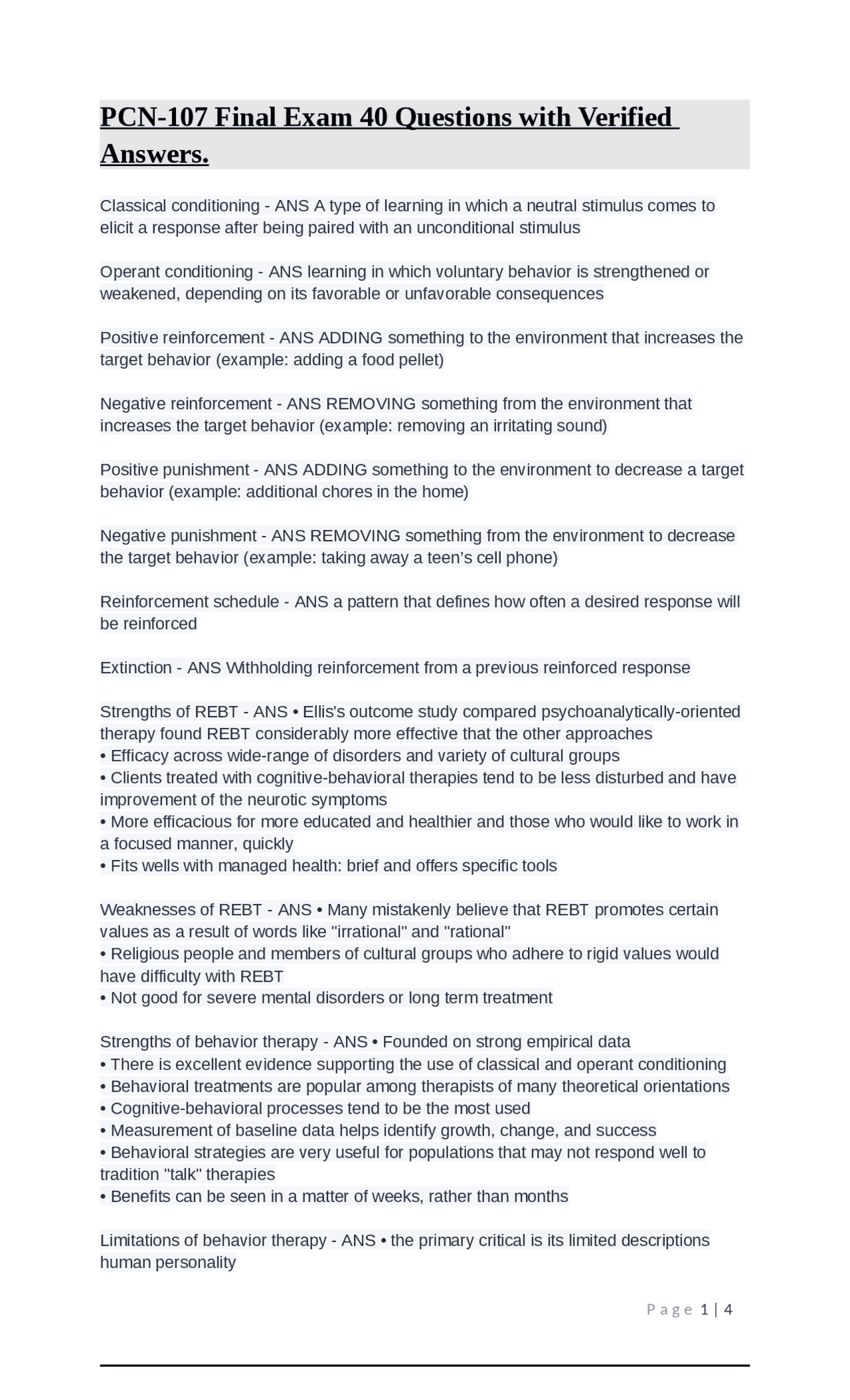 PCN-107 Final Exam 40 Questions with Verified Answers. | Exams ...