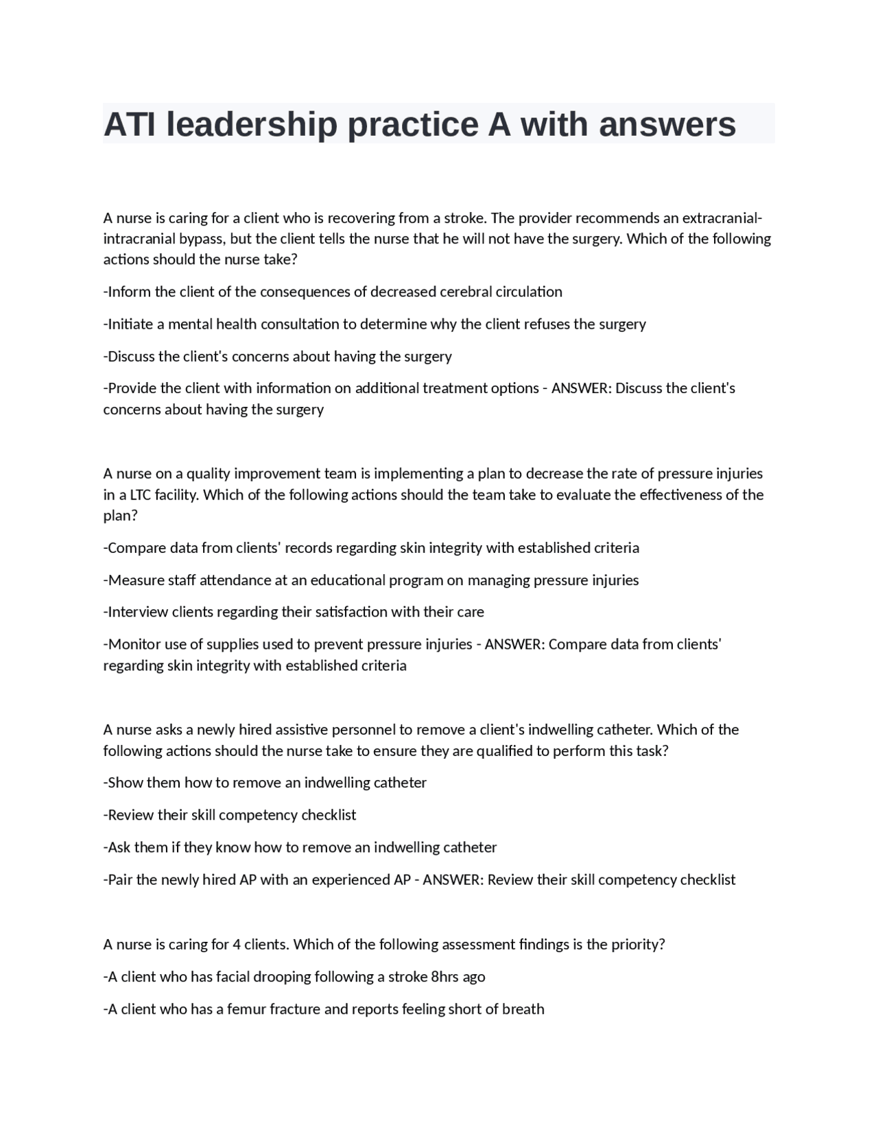 Nursing Assessment and Decision Making: Prioritizing Client Care ...