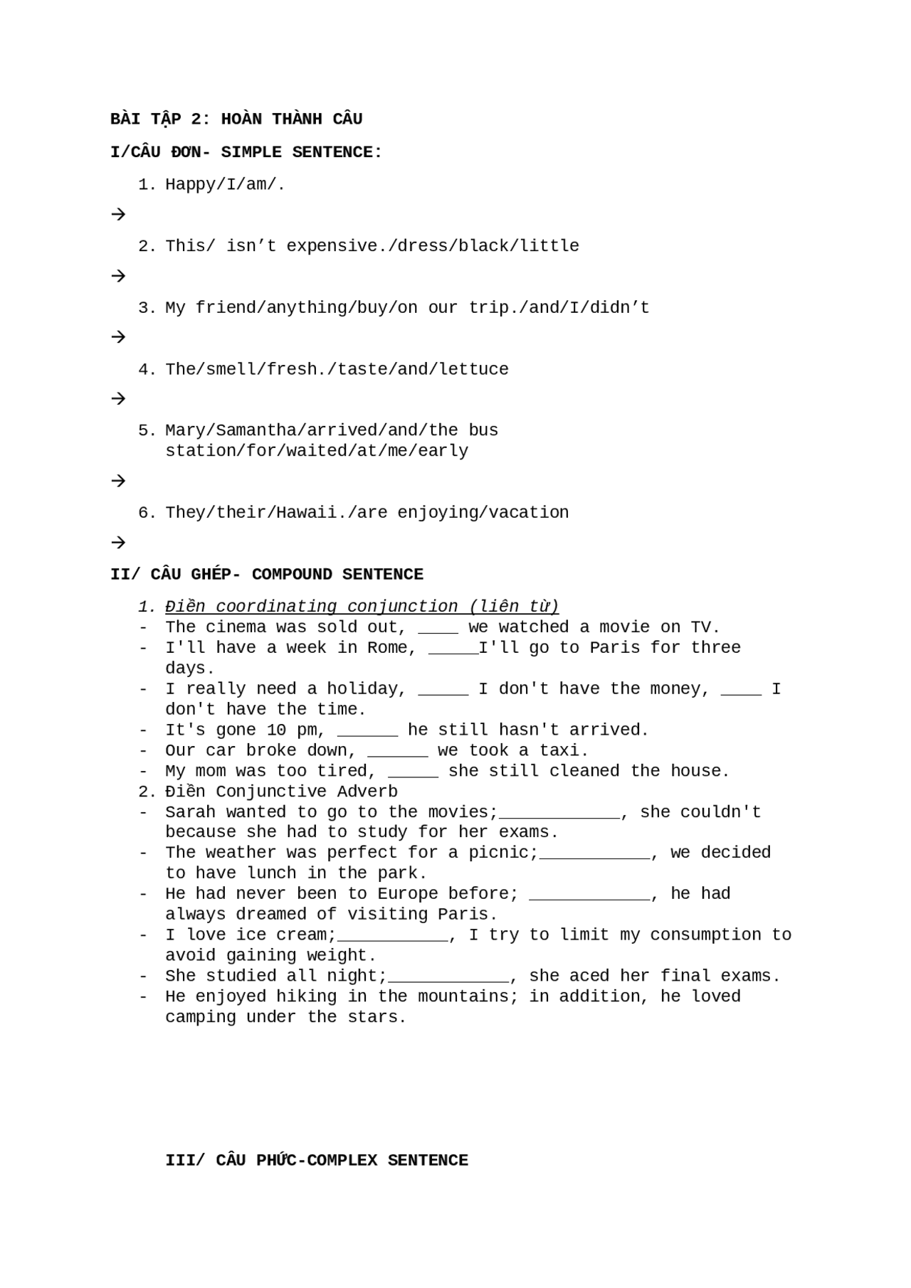 Relative sentences in english | Exercises English | Docsity