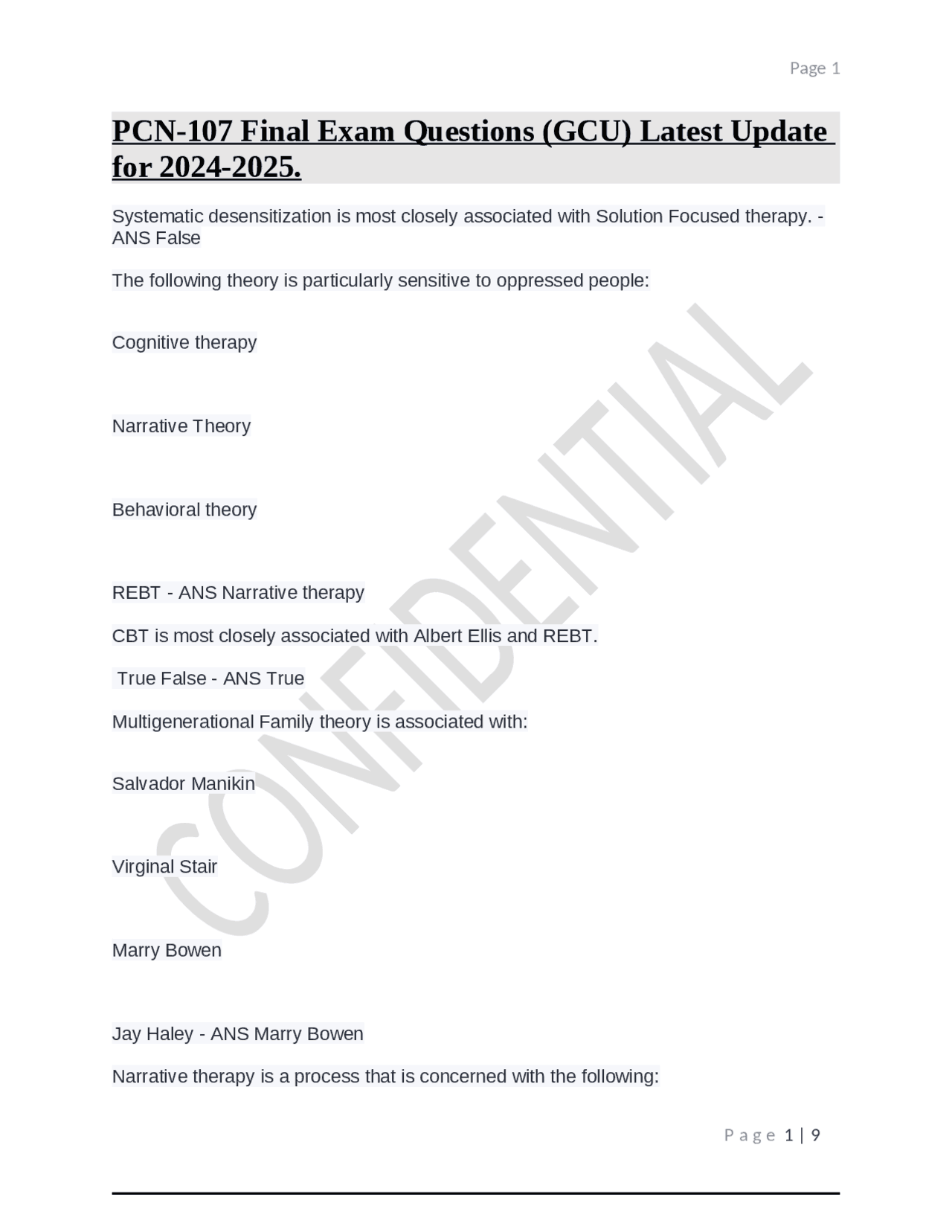 Final Exam Questions for GCU Course PCN-107 (2024-2025) | Exams ...