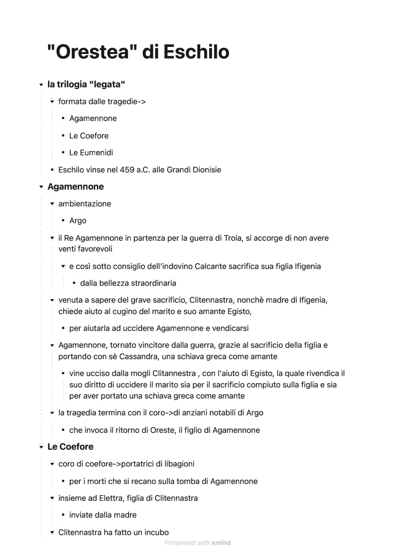 "Orestea" di Eschilo | Schemi e mappe concettuali di Drammaturgia | Docsity