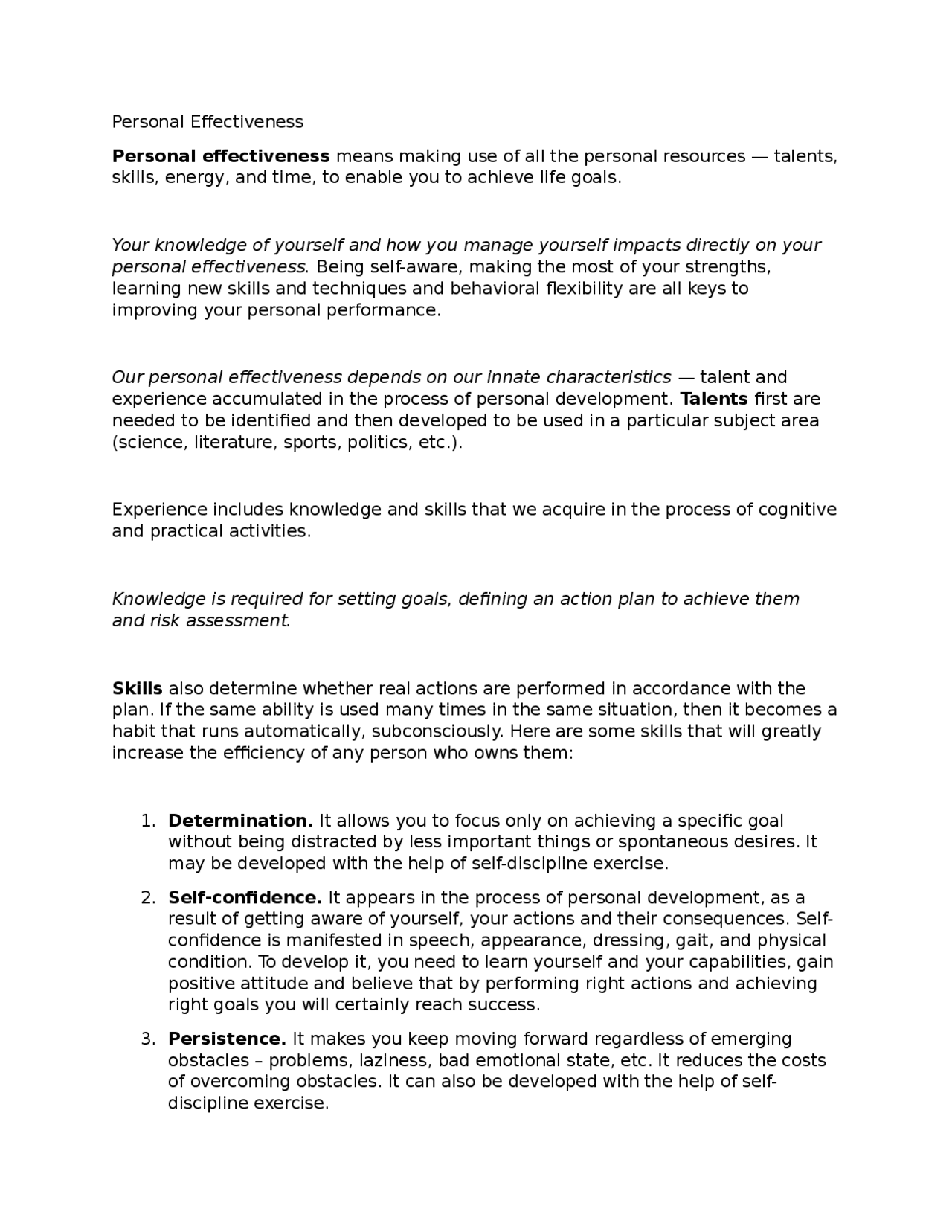 Personal Effectiveness: Identifying and Developing Skills for Achieving ...