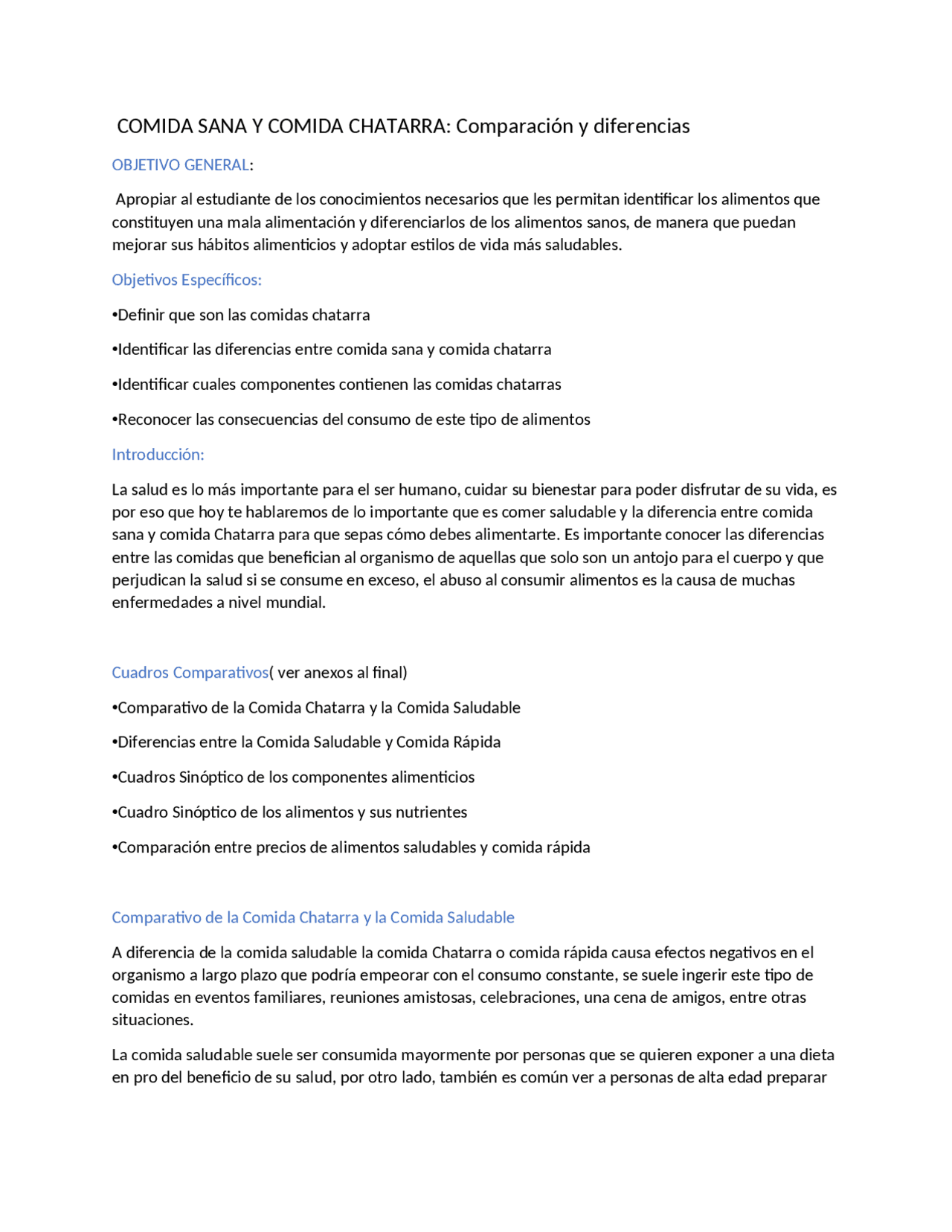 Comida Sana vs Comida Chatarra: Comparación y Diferencias - Prof ...