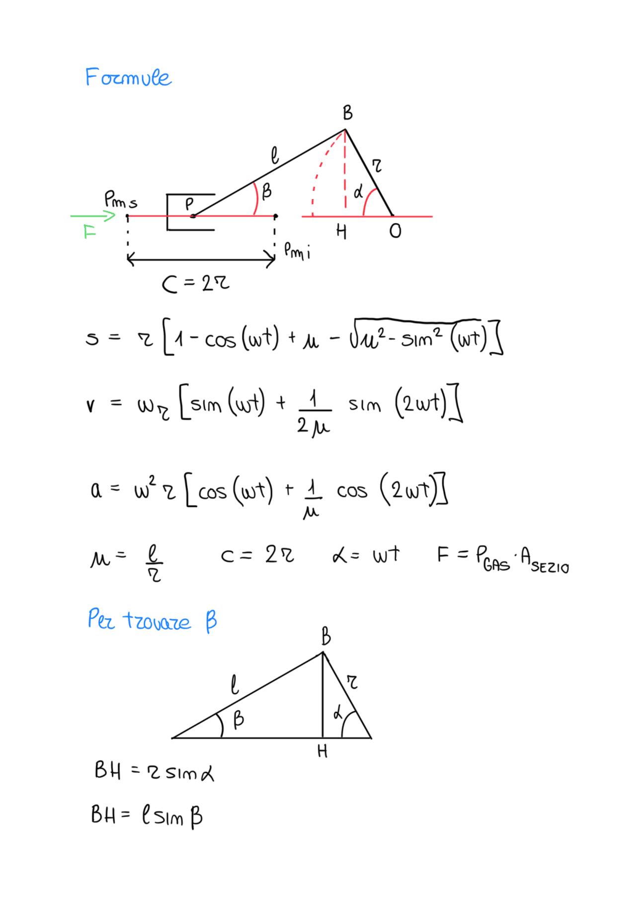 formule necessarie angoli | Schemi e mappe concettuali di Fisica | Docsity