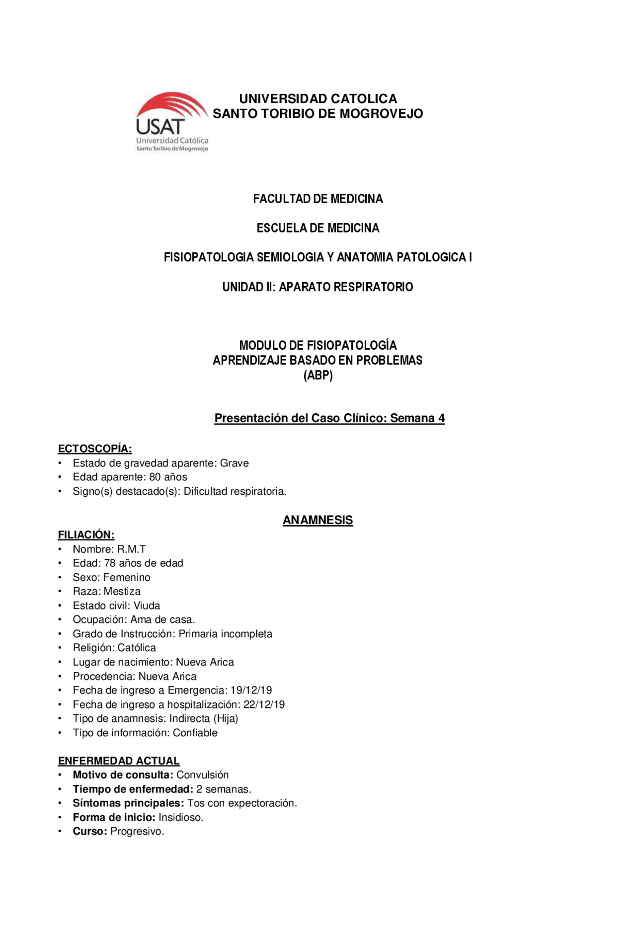 CASO CLINICO DE PACIENTE CON NEUMONIA | Ejercicios de Fisiopatología ... CASO CLINICO DE PACIENTE CON NEUMONIA | Ejercicios de Fisiopatología ...