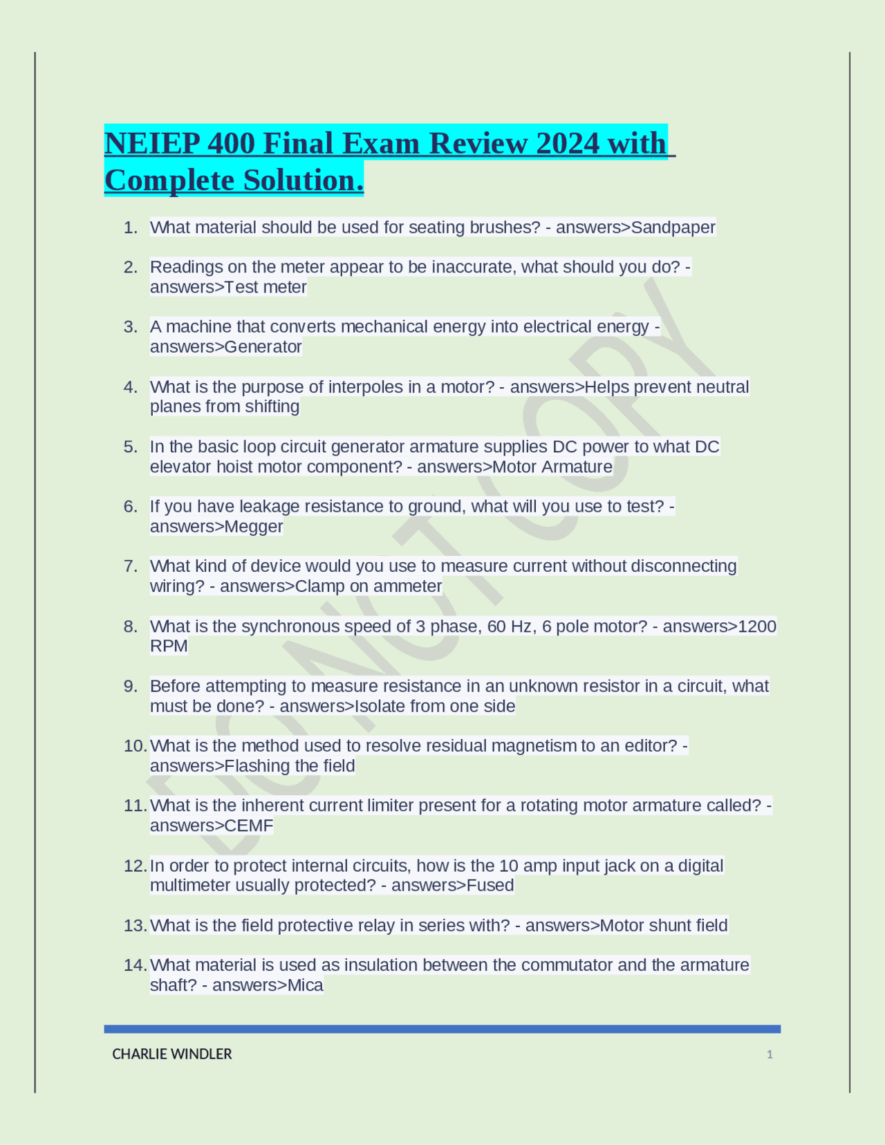 NEIEP 400 Final Exam Review 2024 with Complete Solution. | Exams ...