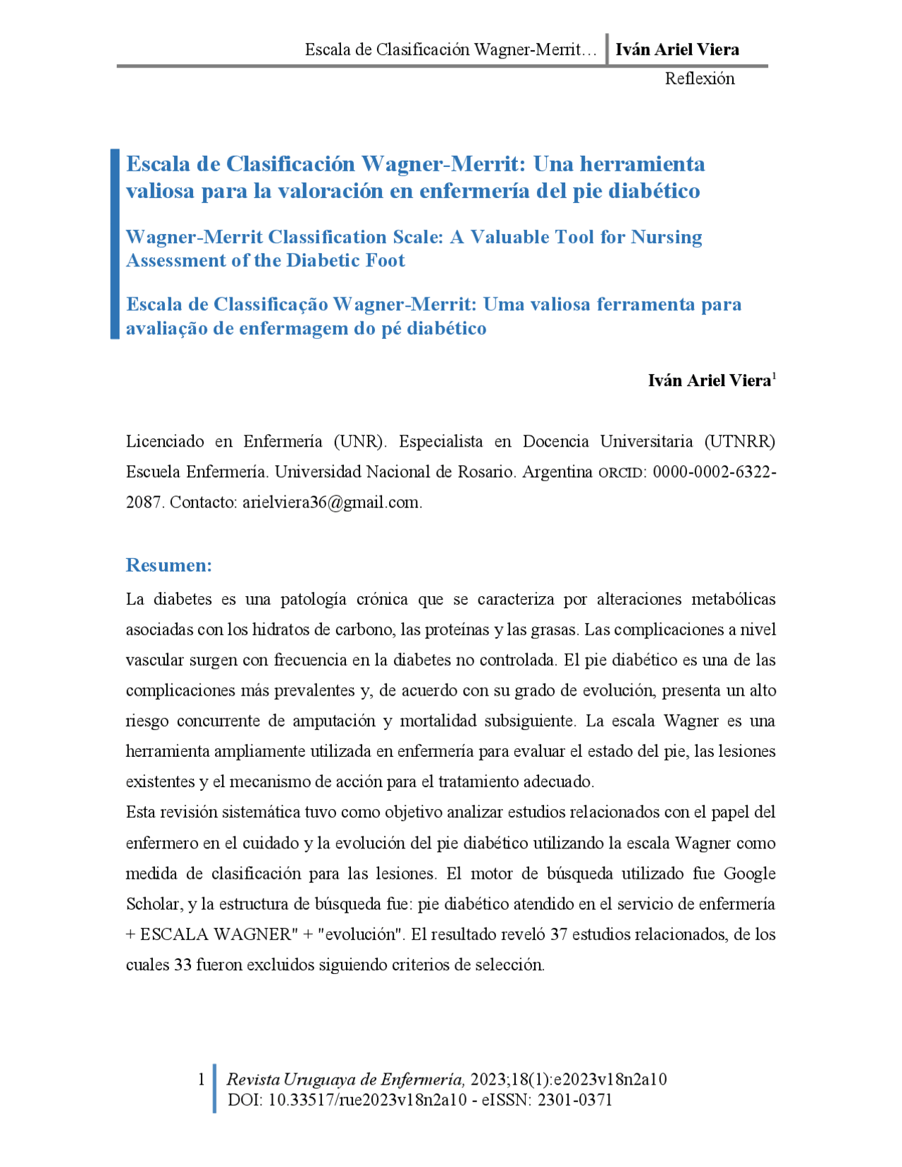 Evaluación del pie diabético mediante la escala Wagner | Apuntes de ...