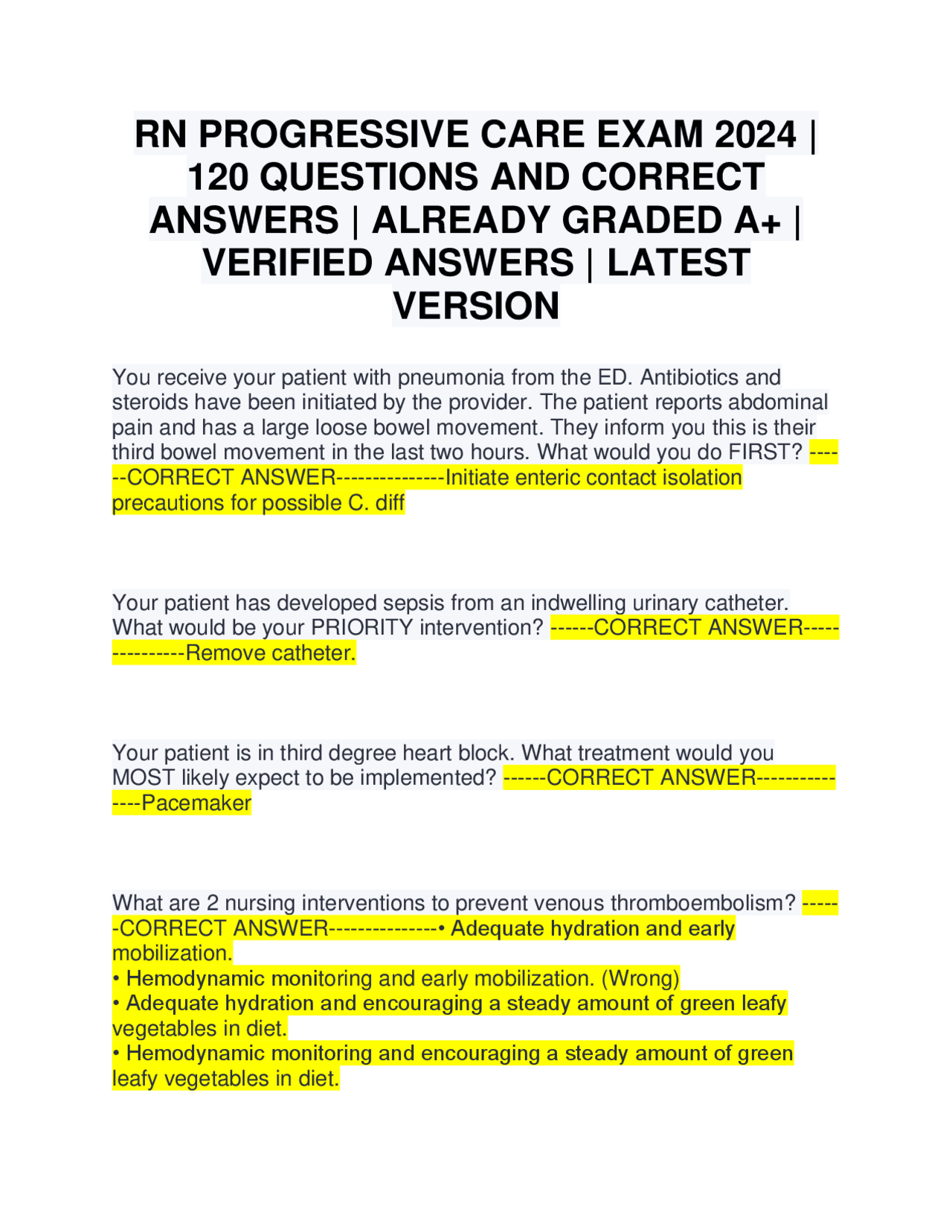 Clinical Case Studies in Patient Care: PCU Scenarios | Exams Nursing ...