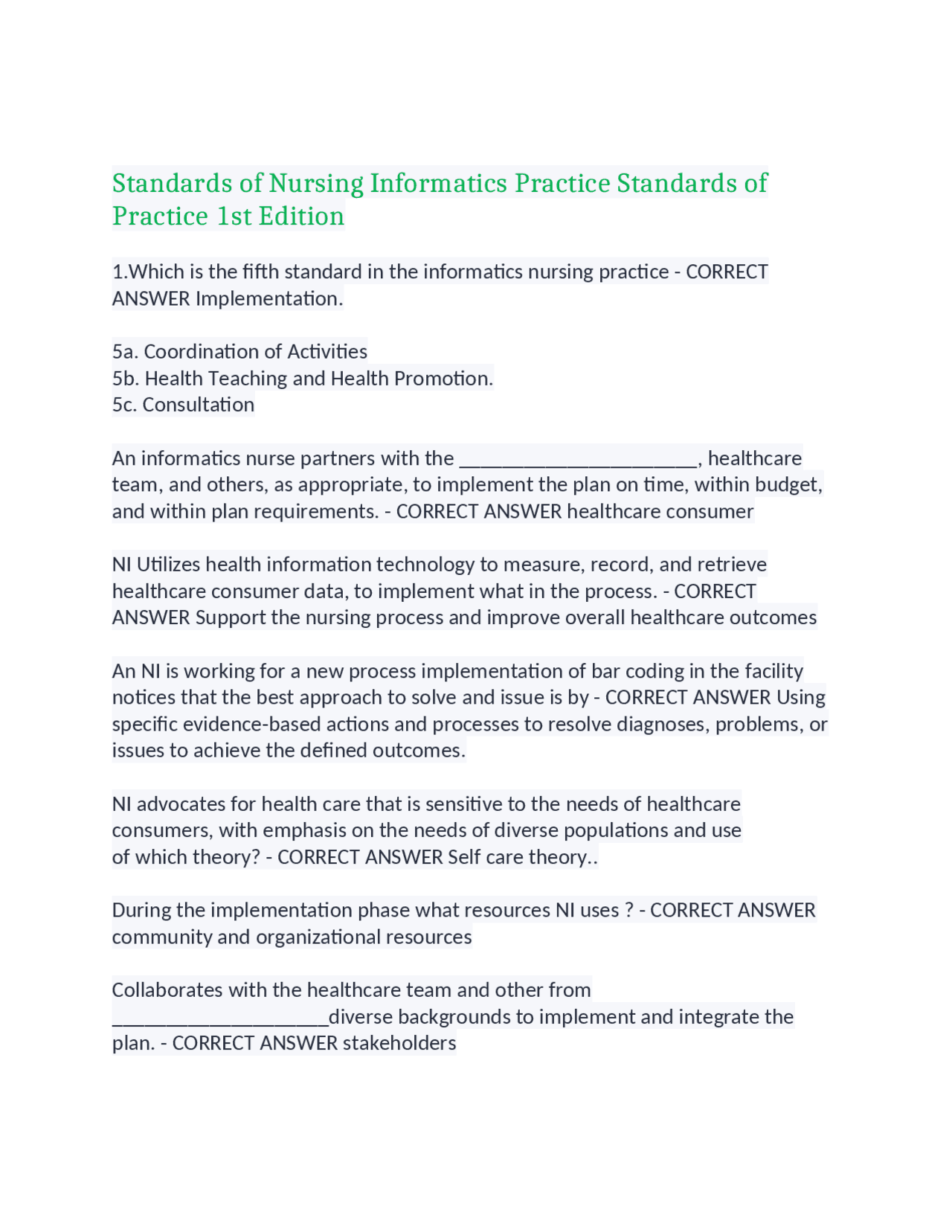 Standards of Nursing Informatics Practice: A Comprehensive Guide ...