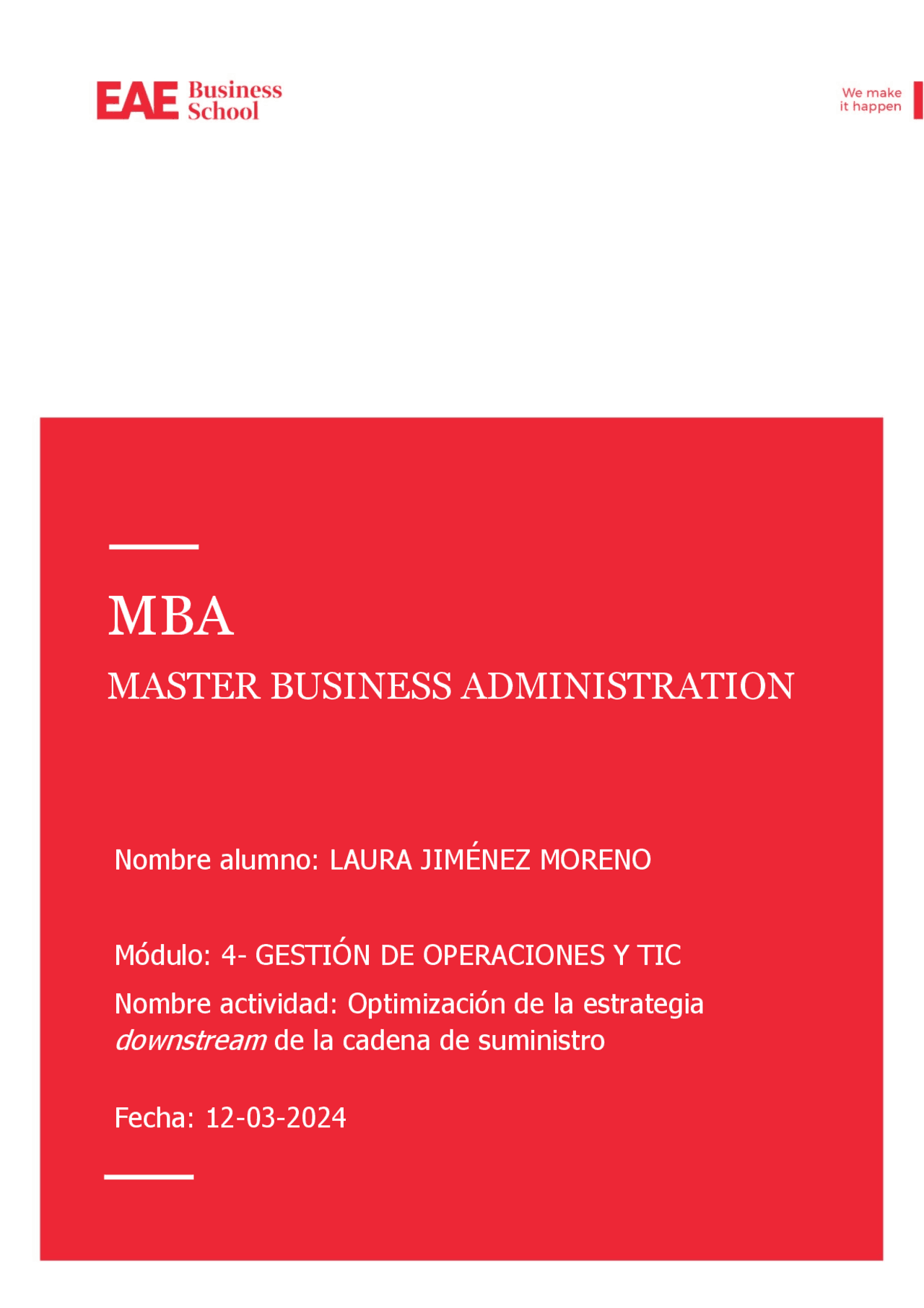 Actividad 1 - Módulo 4: GESTIÓN DE OPERACIONES Y TIC - MBA EAE Business ...
