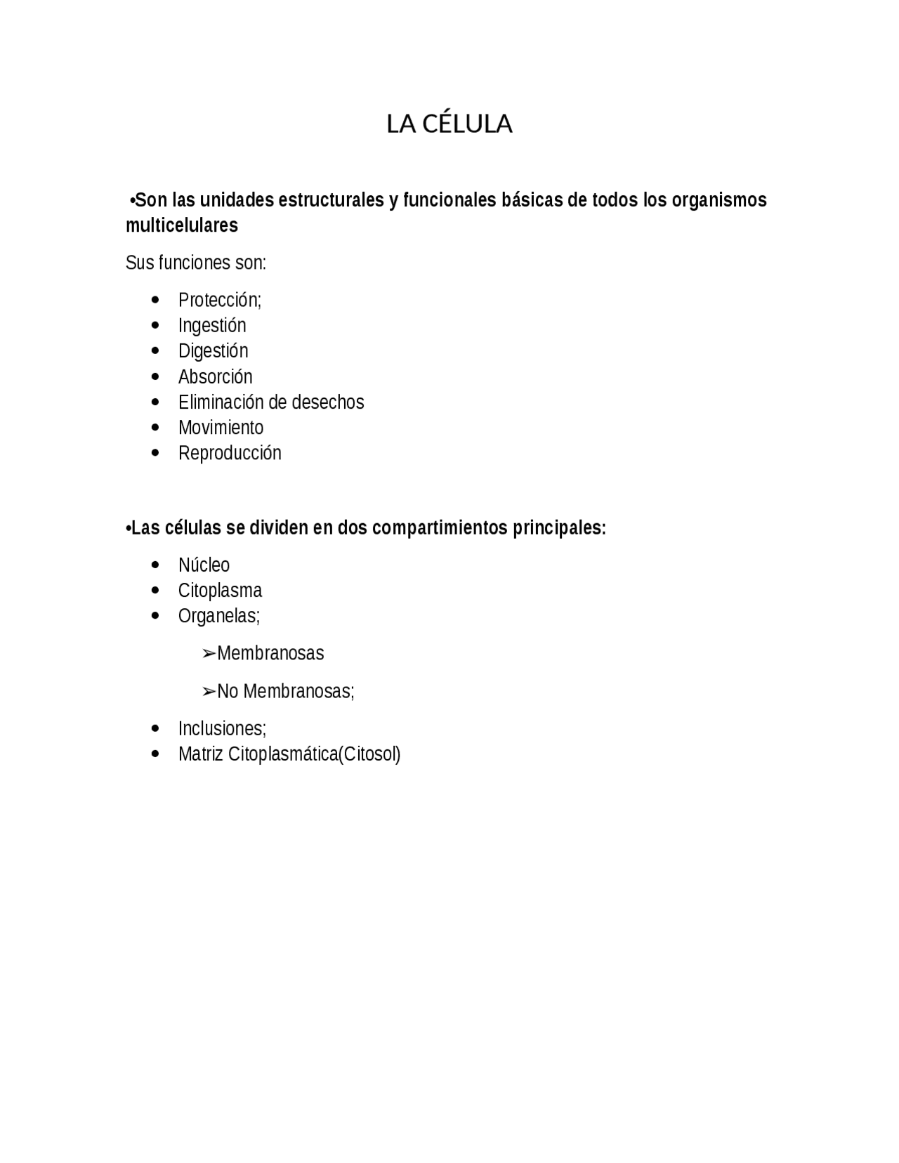 La Célula: Funciones, Estructura y Procesos | Apuntes de Biología | Docsity