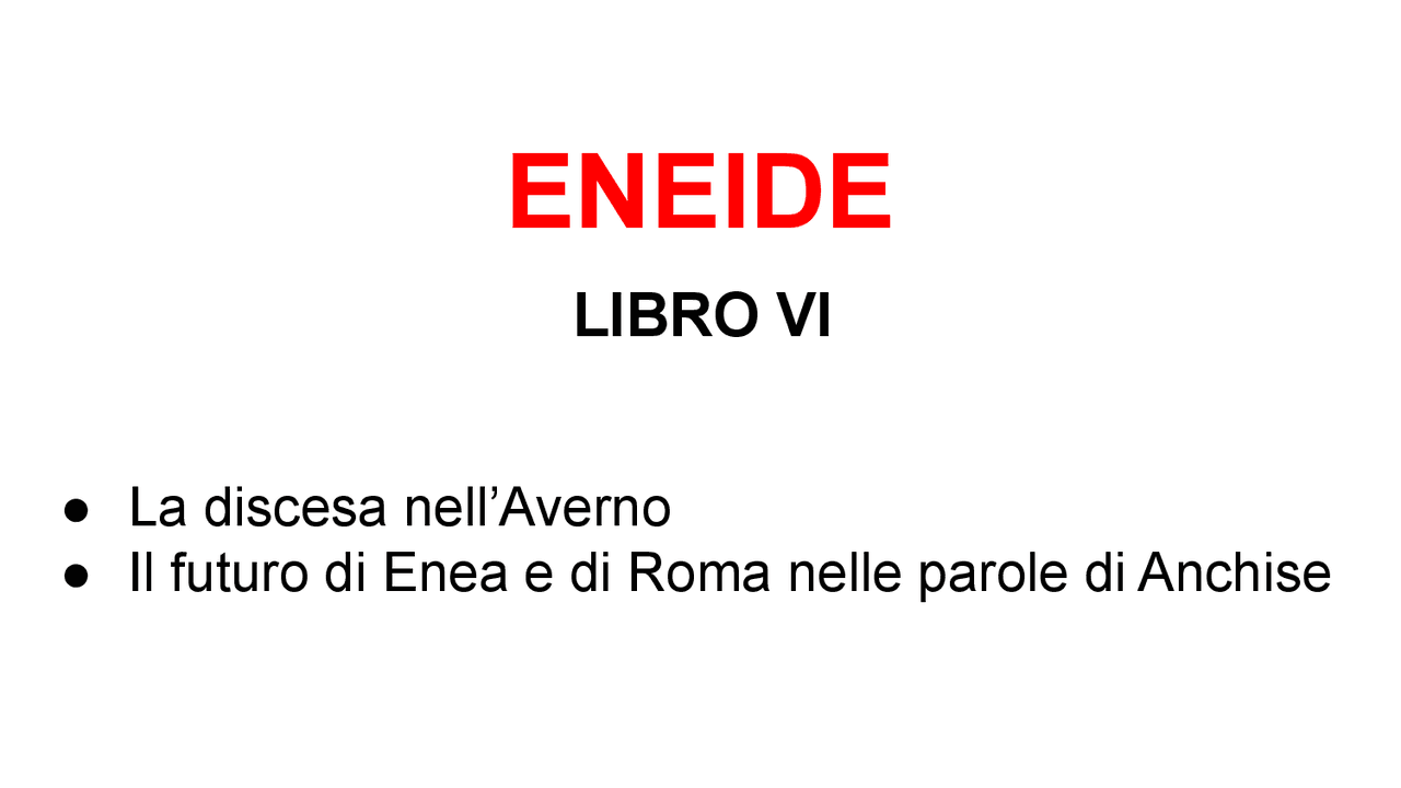 Spiegazione Libro VI Eneide | Slide di Italiano | Docsity