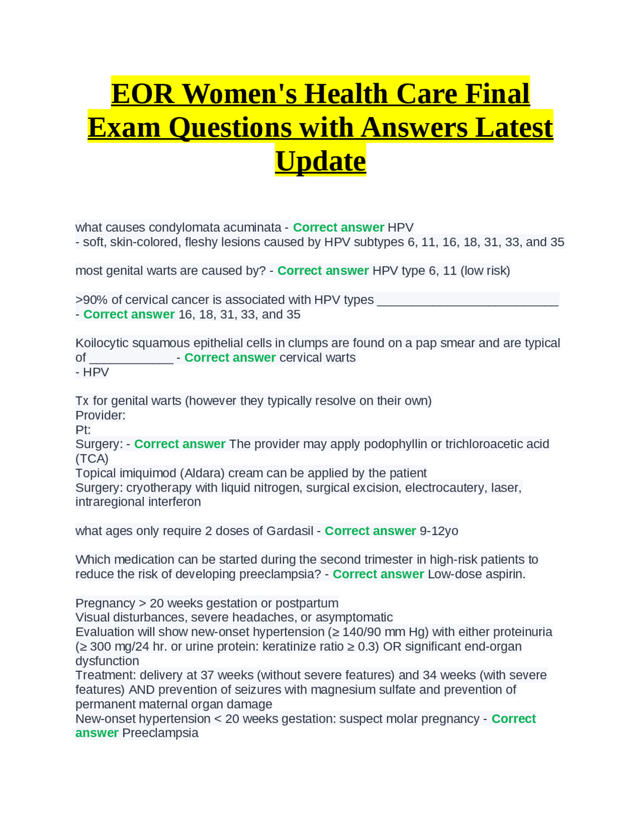 Obstetrics and Gynecology: Pregnancy, Infertility, and Cancer | Exams ...