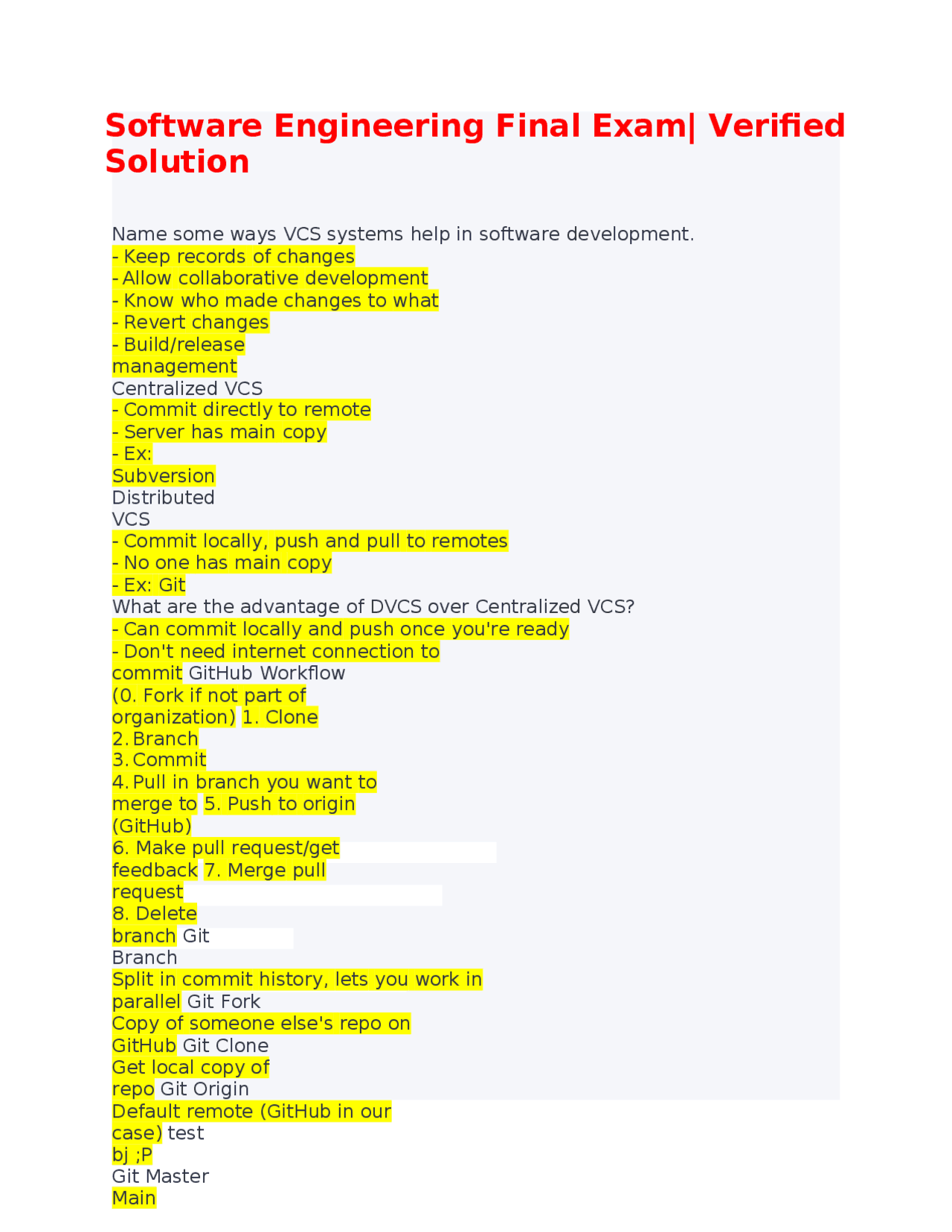 Software Development Best Practices and Design Patterns | Exams Software Engineering | Docsity