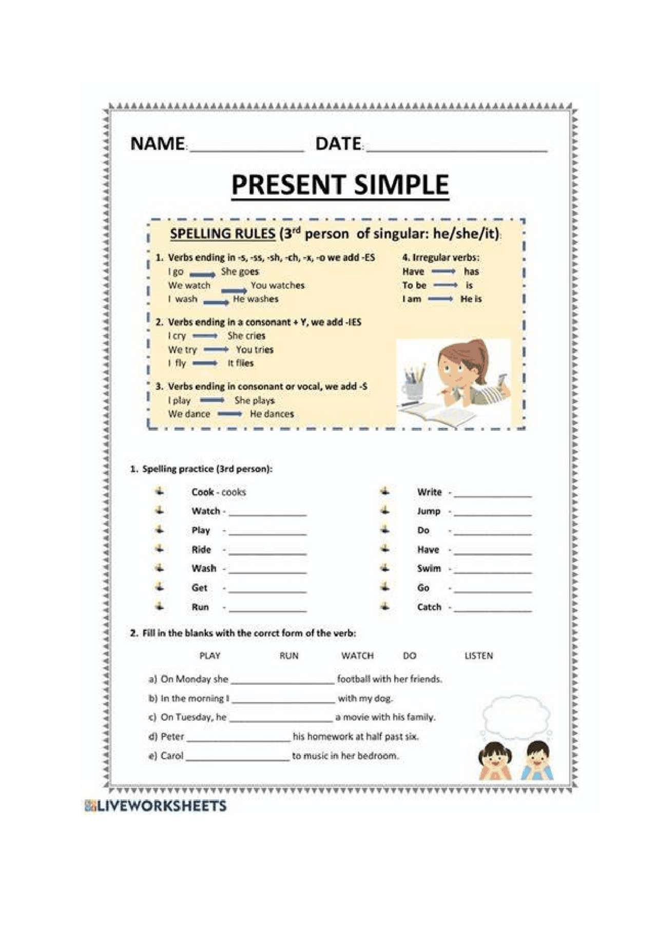 EJERCICIO DE INGLES PARA PRACTICAR | Esquemas y mapas conceptuales de Inglés | Docsity