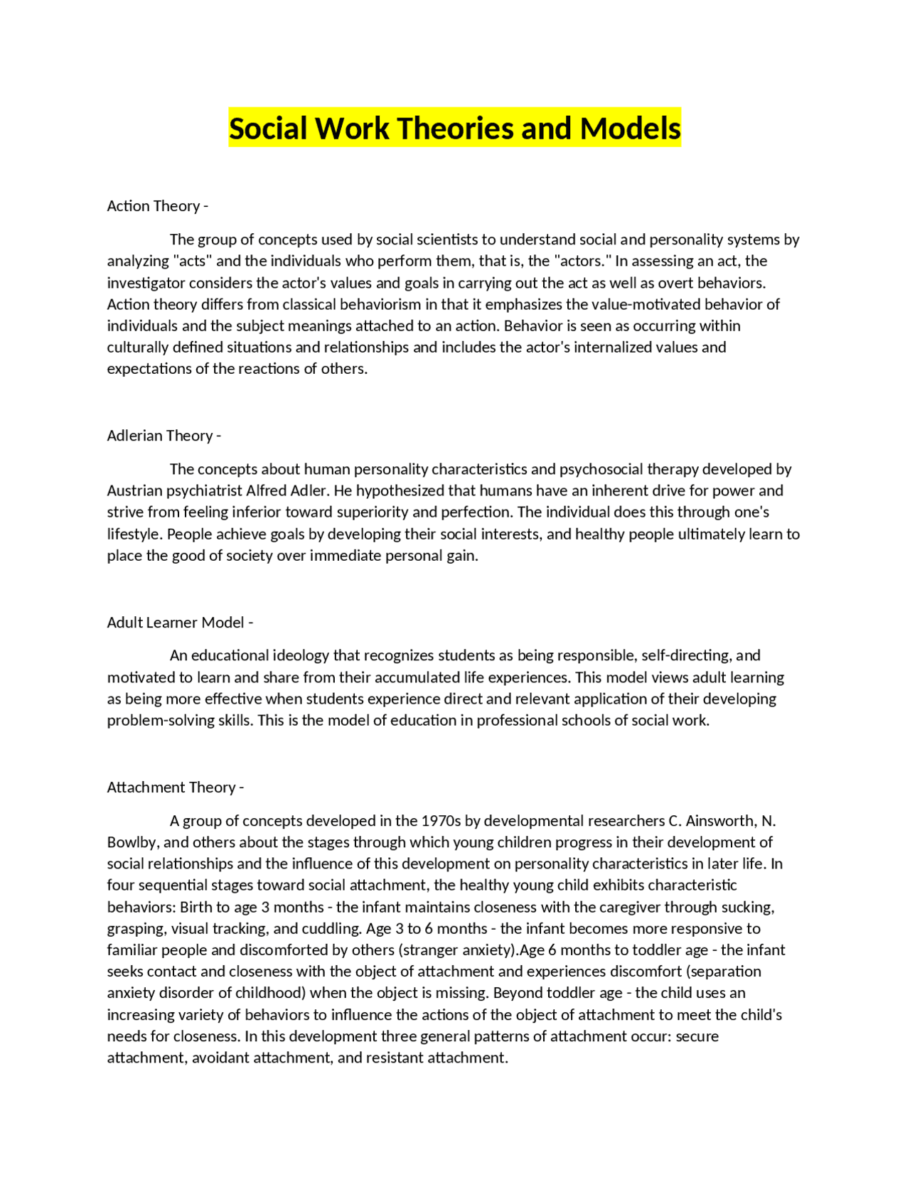 Social Work Theories and Models: A Comprehensive Guide | Exams Social ...