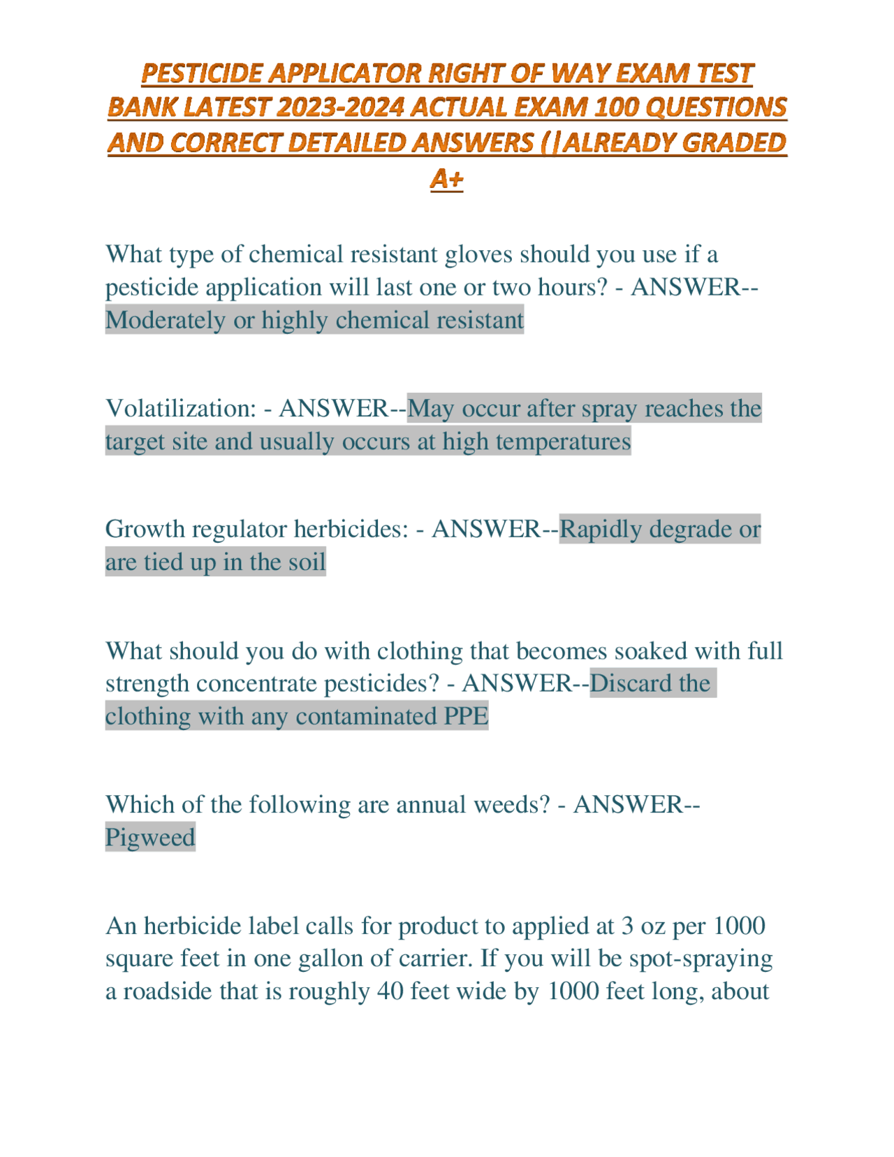 Pesticide and Herbicide Application and Safety Guide | Exams Public ...