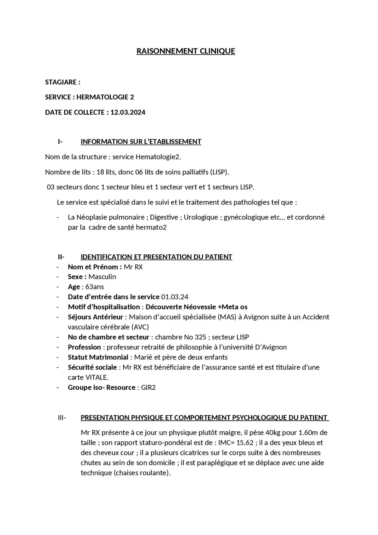 Raisonnement clinique | Thèse Communication | Docsity