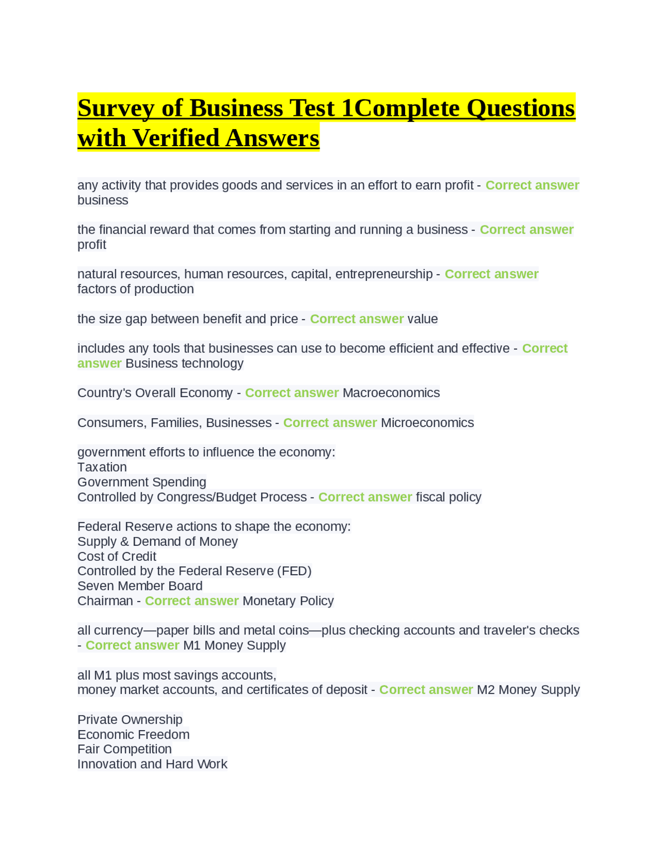 Business Economics and Ethics: Key Concepts and Principles | Exams ...