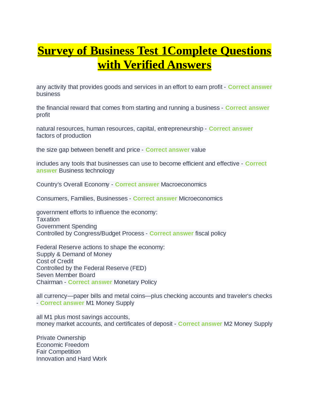 Business Economics and Ethics: Key Concepts and Principles | Exams ...