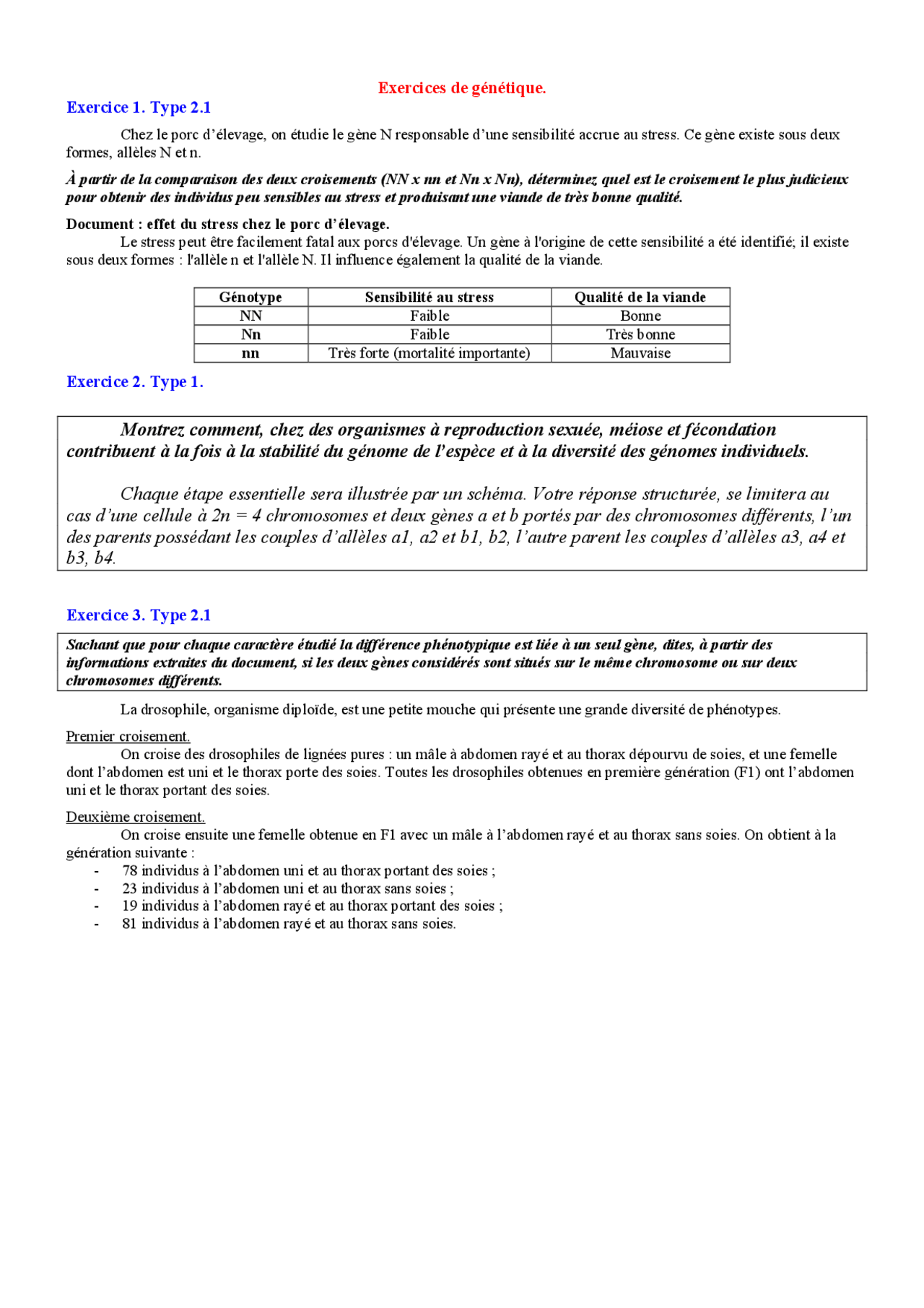 Corrigé devoir svt 3eme | Exercices Sciences de la Vie et de la Terre ...
