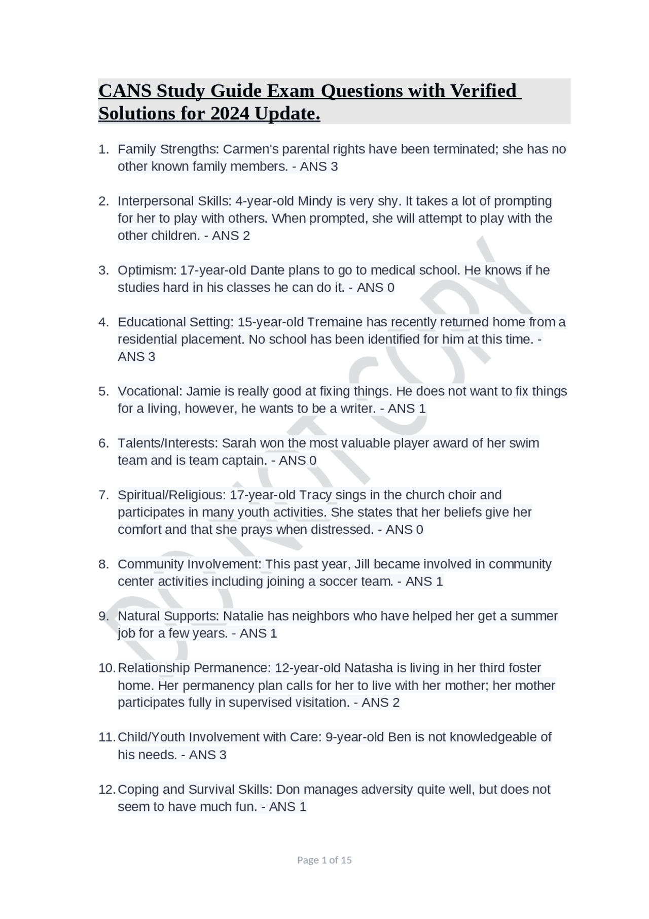 CANS Study Guide Exam Questions with Verified Solutions for 2024 Update ...