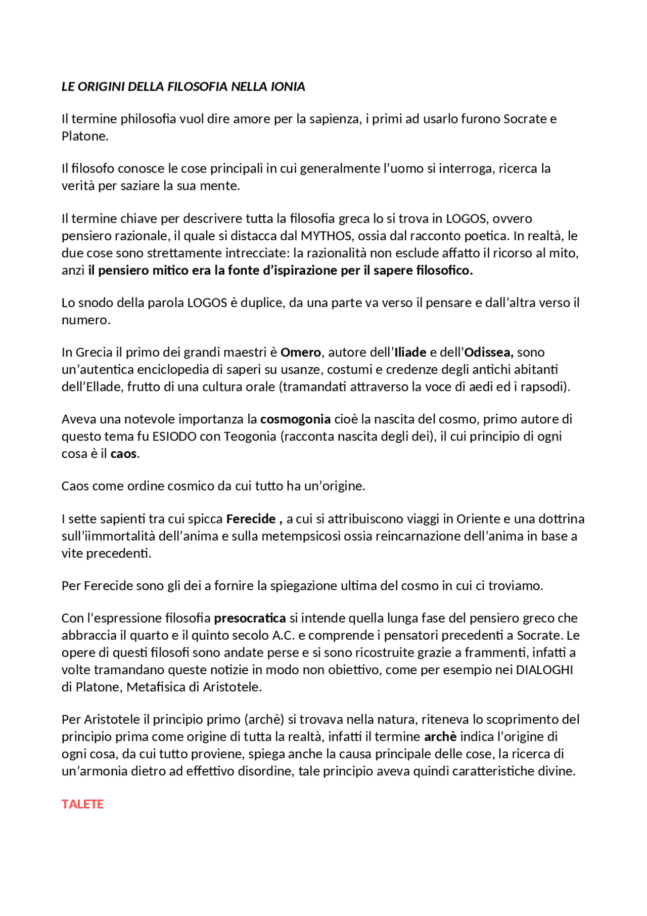 Le origini della filosofia nella Ionia: Socrate, Platone e la teoria ...