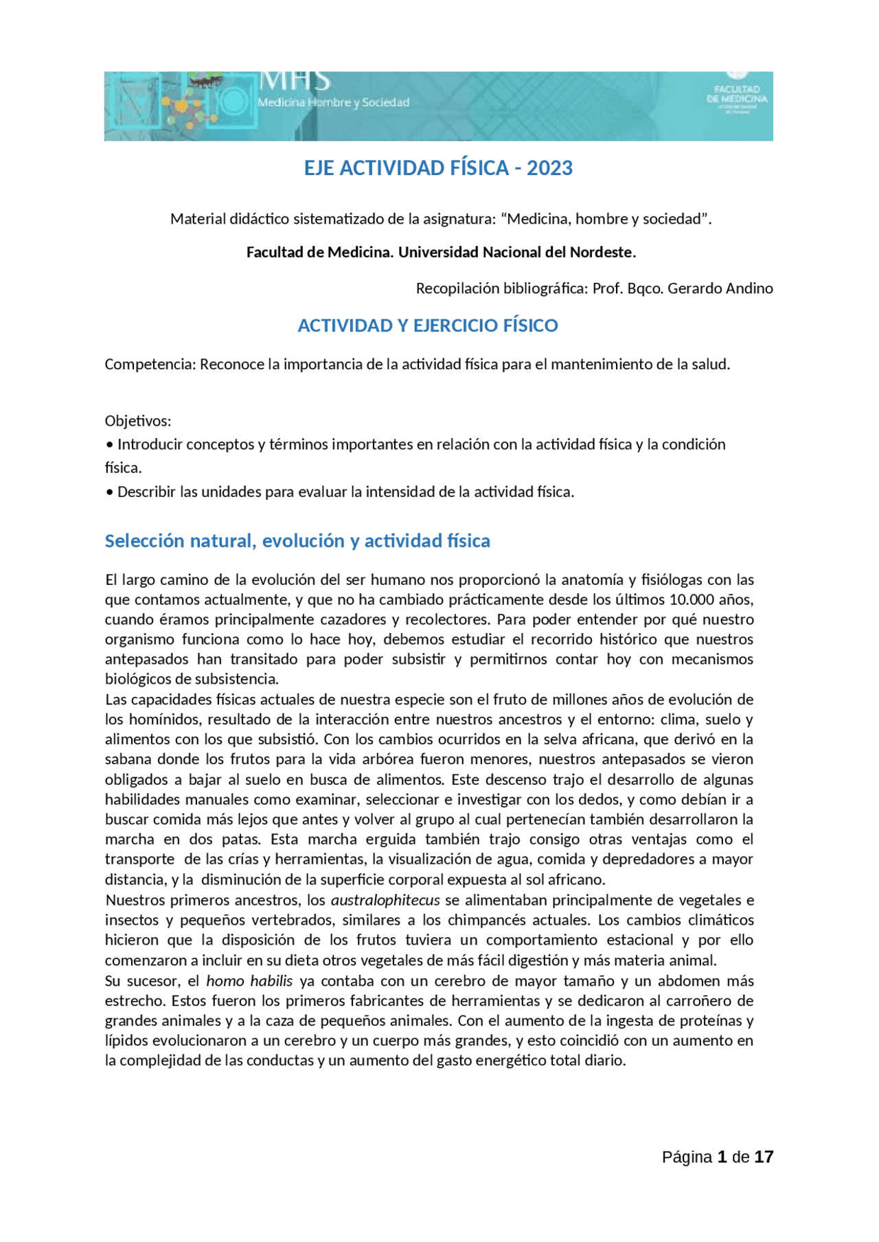 Recomendaciones para el ejercicio físico y la actividad física moderada - Prof. Andino ...