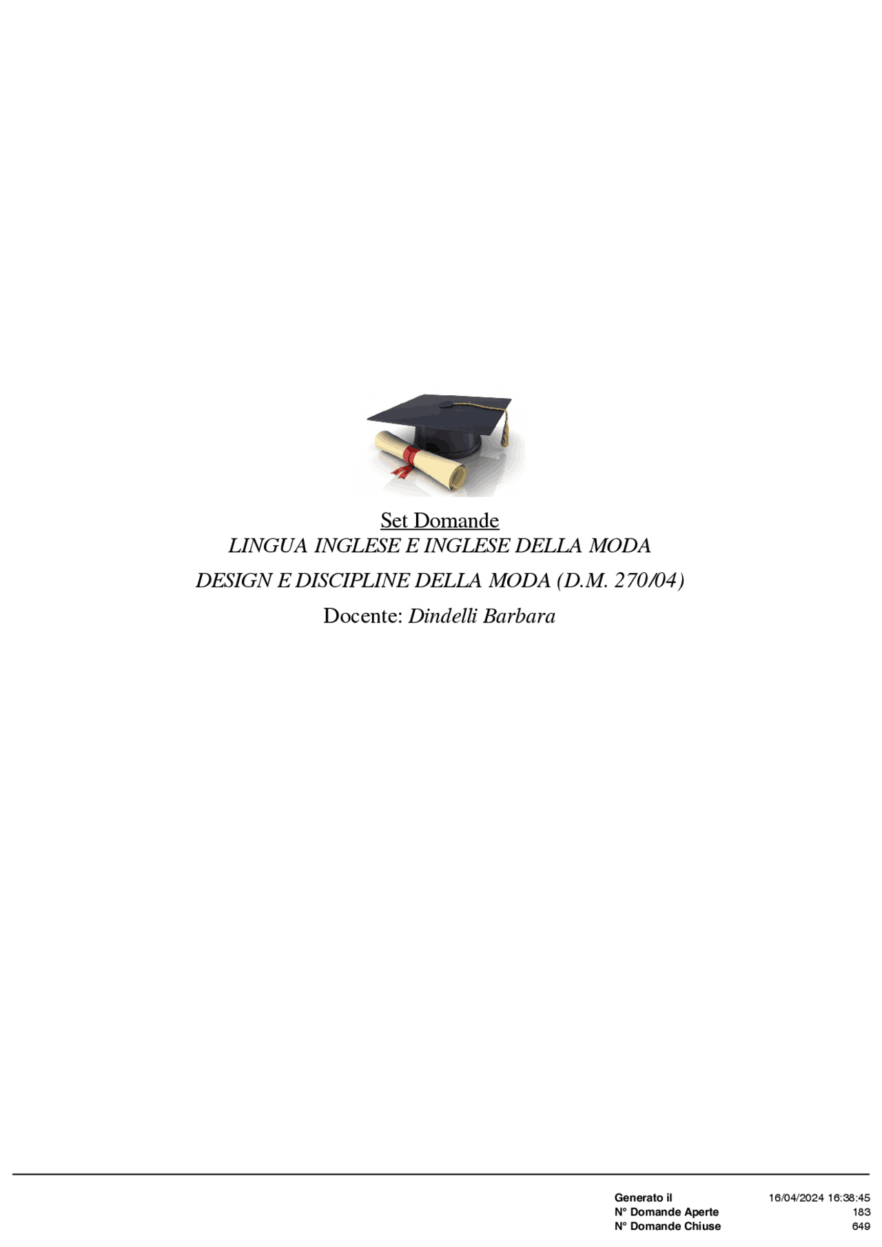 Paniere NUOVO (2024) COMPLETO di LINGUA INGLESE E INGLESE DELLA MODA ...