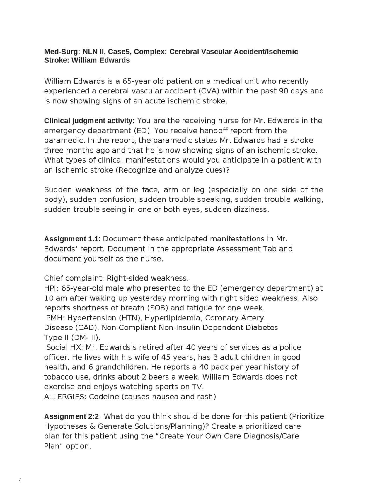 Case Study: Management of Ischemic Stroke in a 65-year-old Patient ...