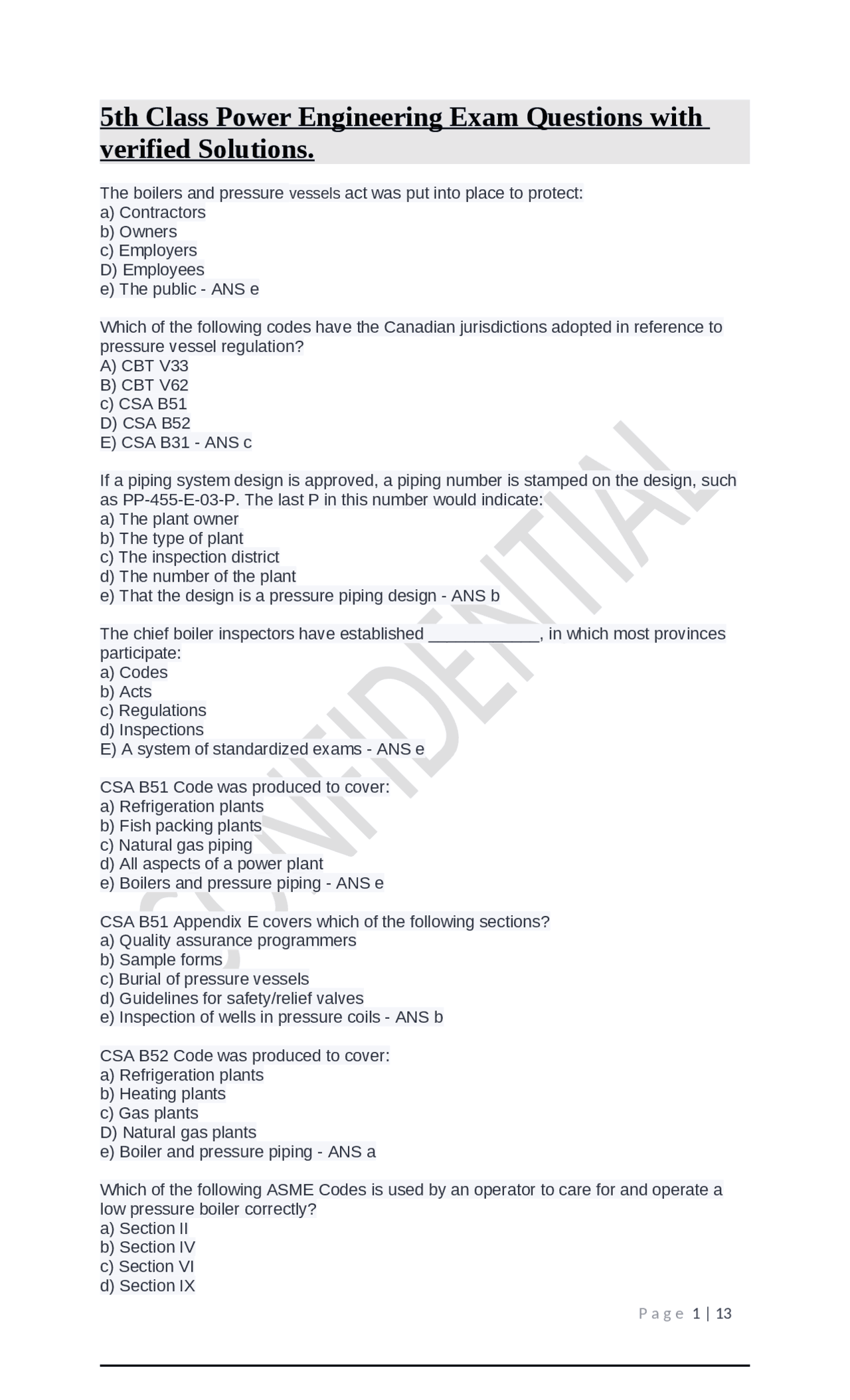 Mechanical Engineering: Thermodynamics and Fluid Mechanics | Exams ...