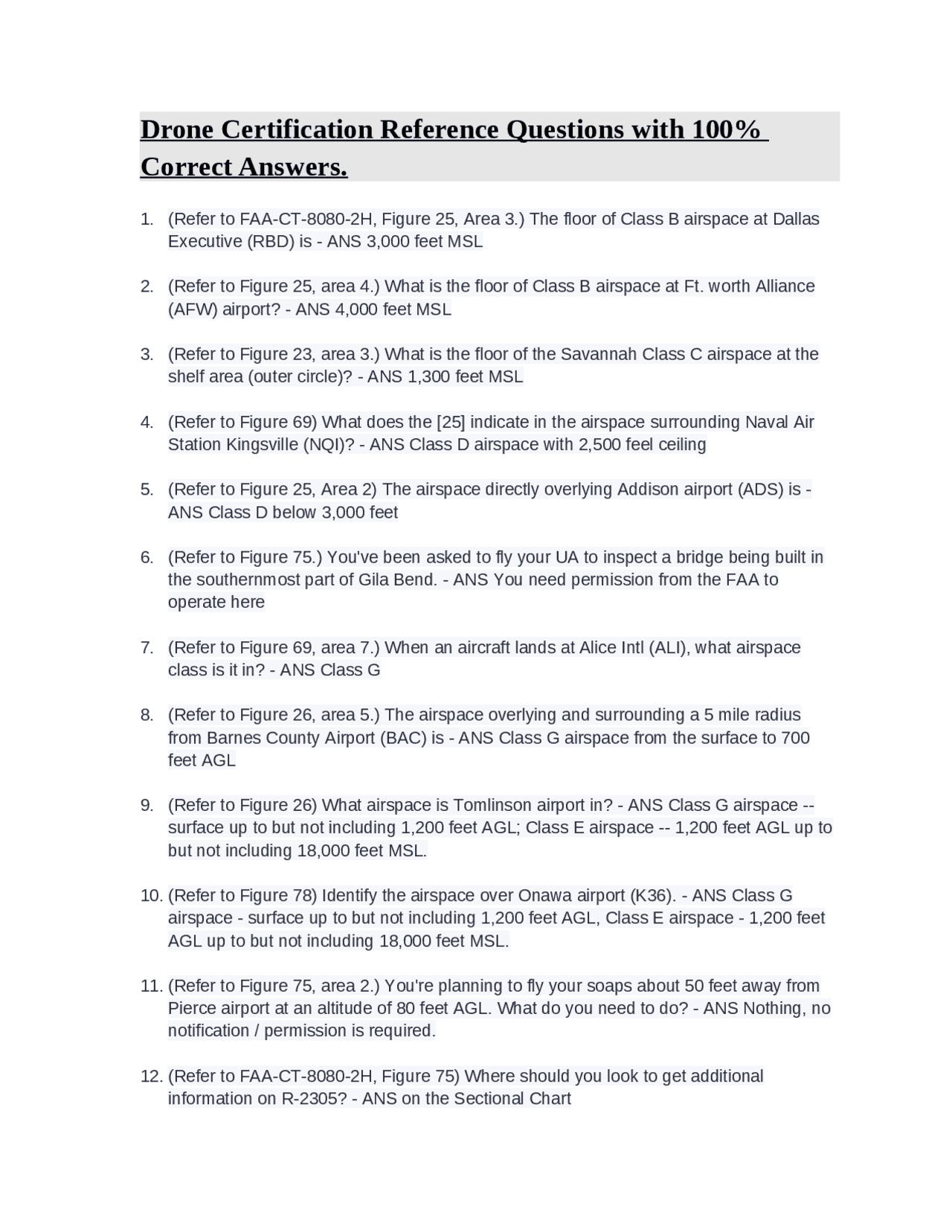FAA Drone Certification Reference Questions and Answers | Exams ...