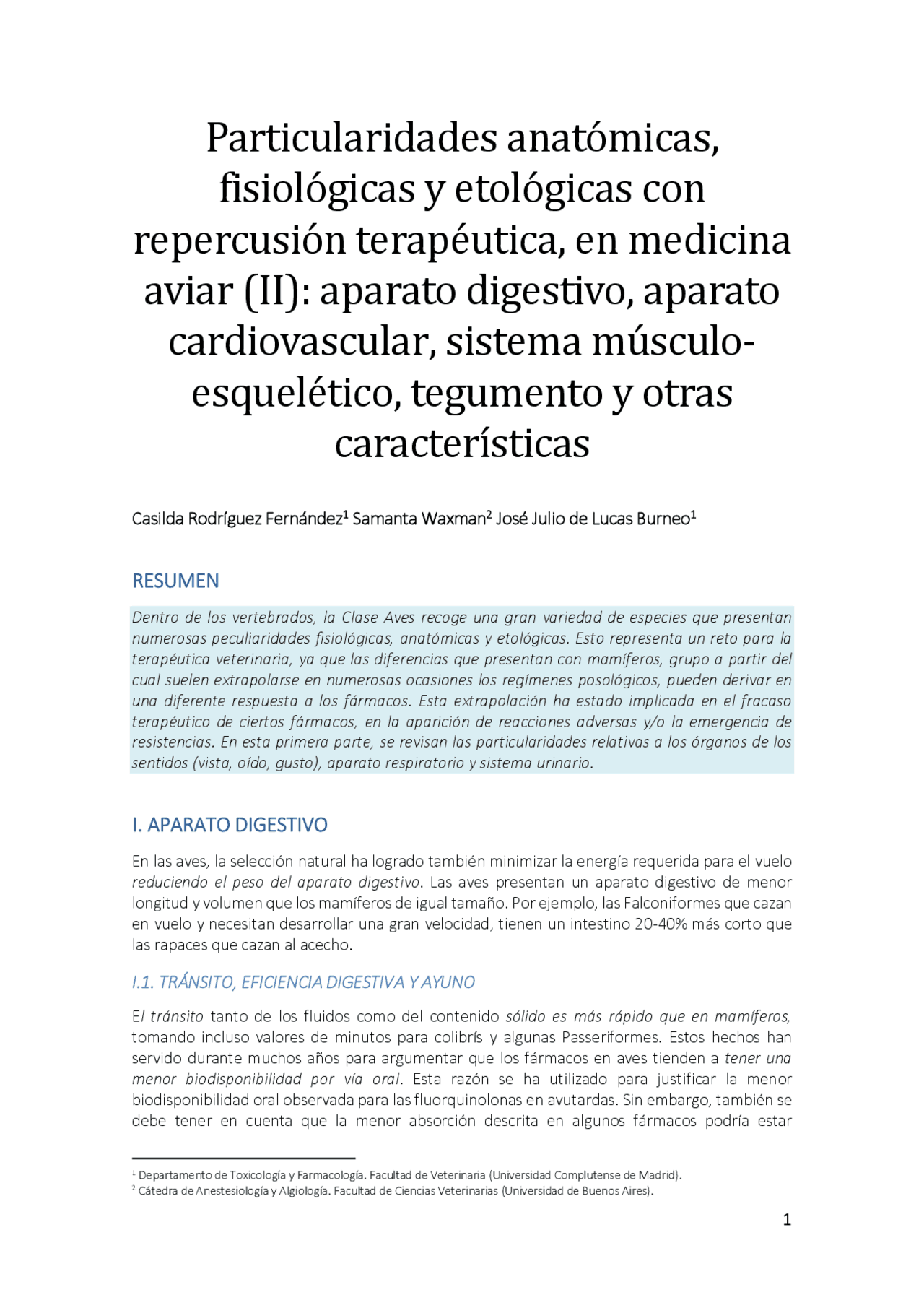 Anatomía y fisiología de las aves: administración de fármacos y ...