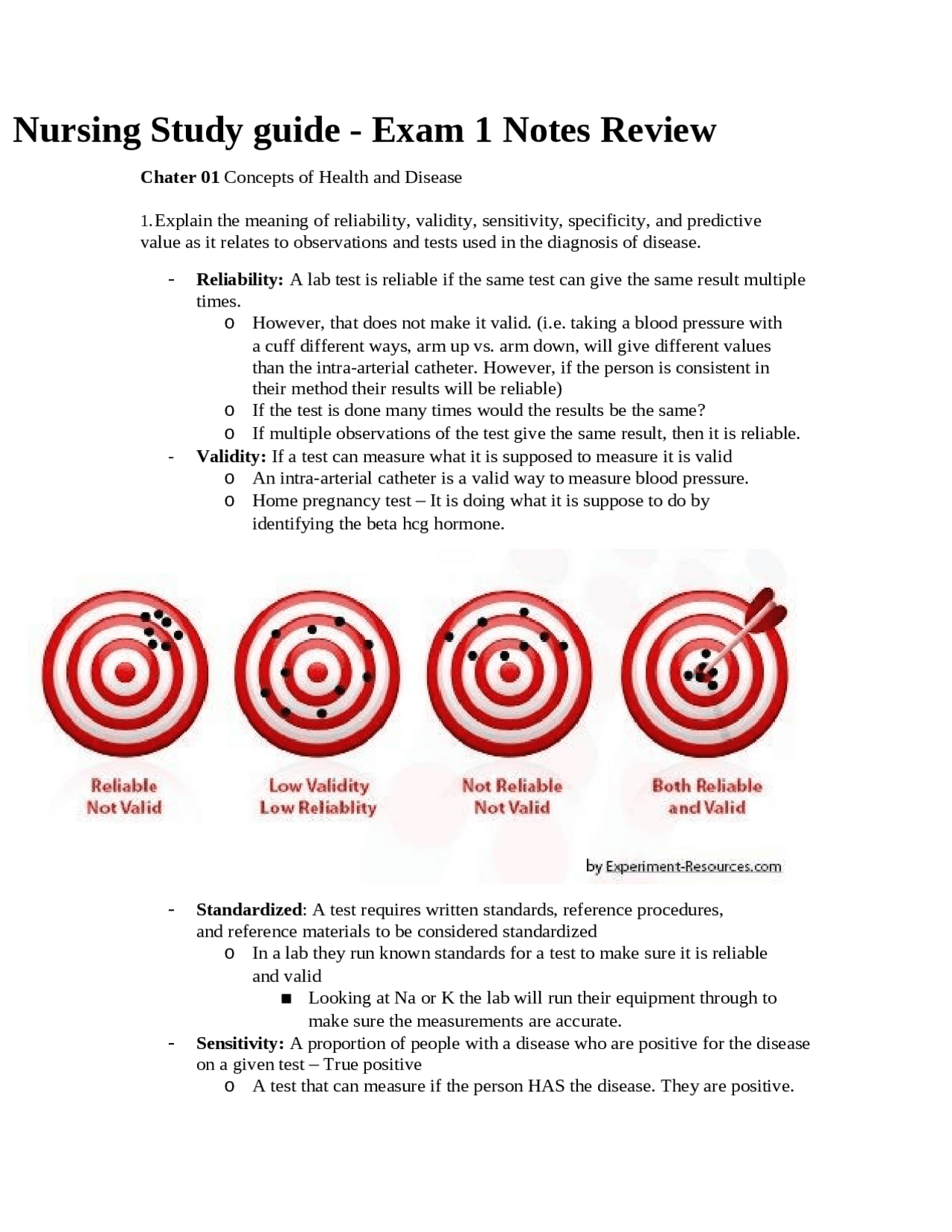 Nursing Study guide - Exam 1 Notes Review | Study Guides, Projects ...