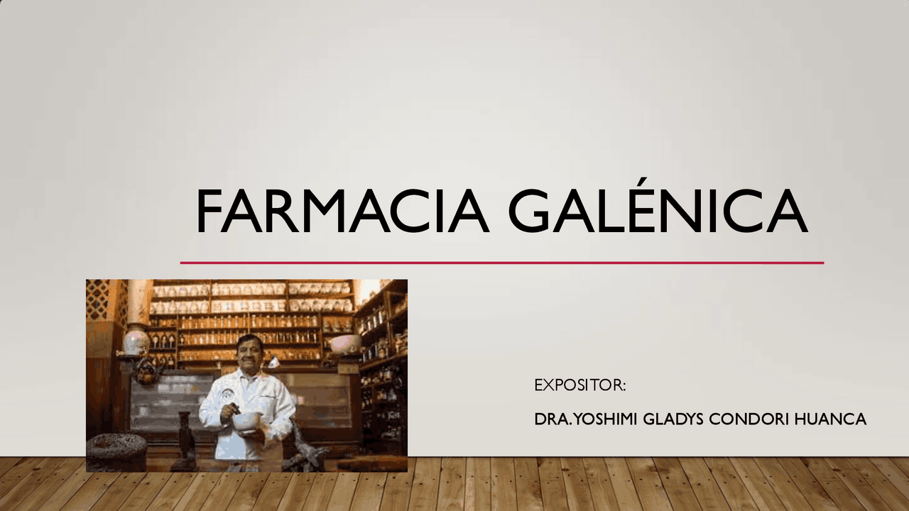 Farmacia galénica elaboration de medicamentos | Diapositivas de Farmacología | Docsity