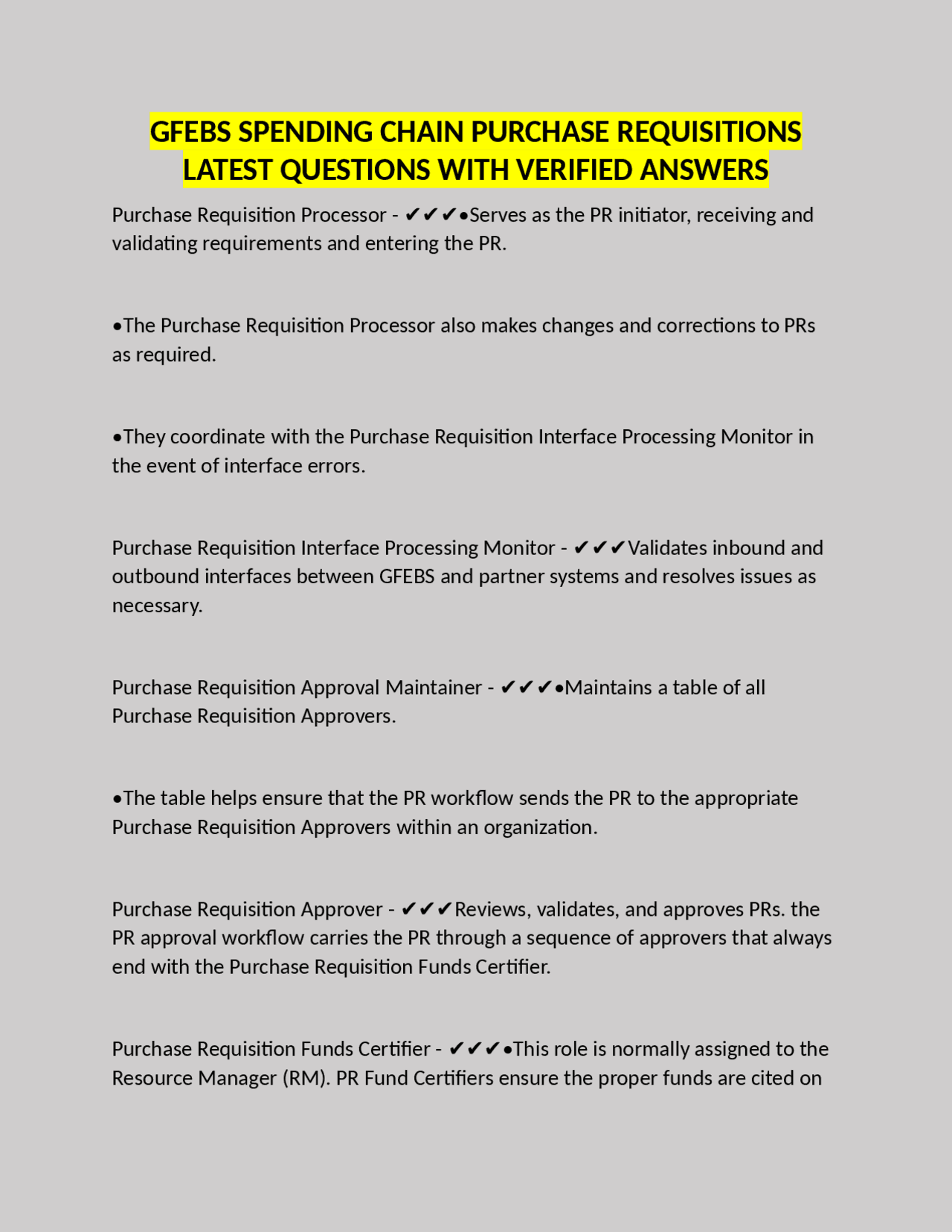 GFEBS Purchase Requisition Process and Approval Workflow | Exams ...