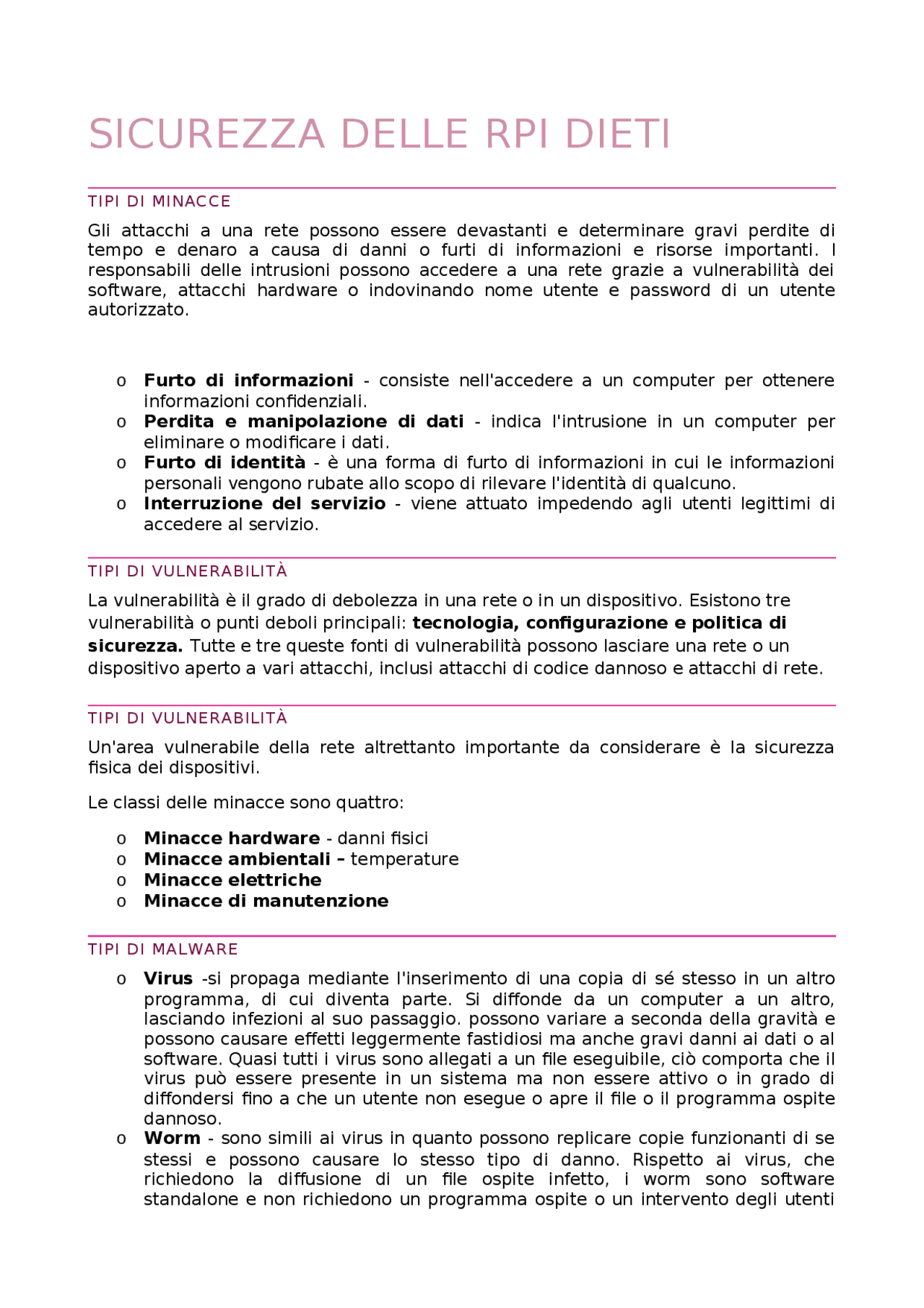 sicurezza reti,firewall | Appunti di Sistemi di reti | Docsity