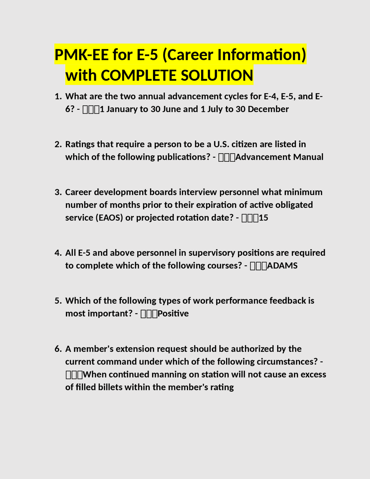 Military Advancement and Personnel Management Guide for E-5 | Exams ...