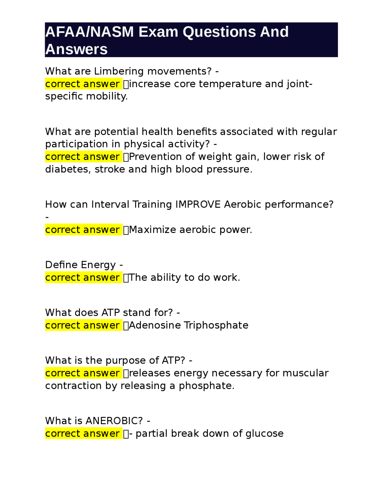 AFAA/NASM Exam: Understanding Muscular Systems & Fitness Assessments ...
