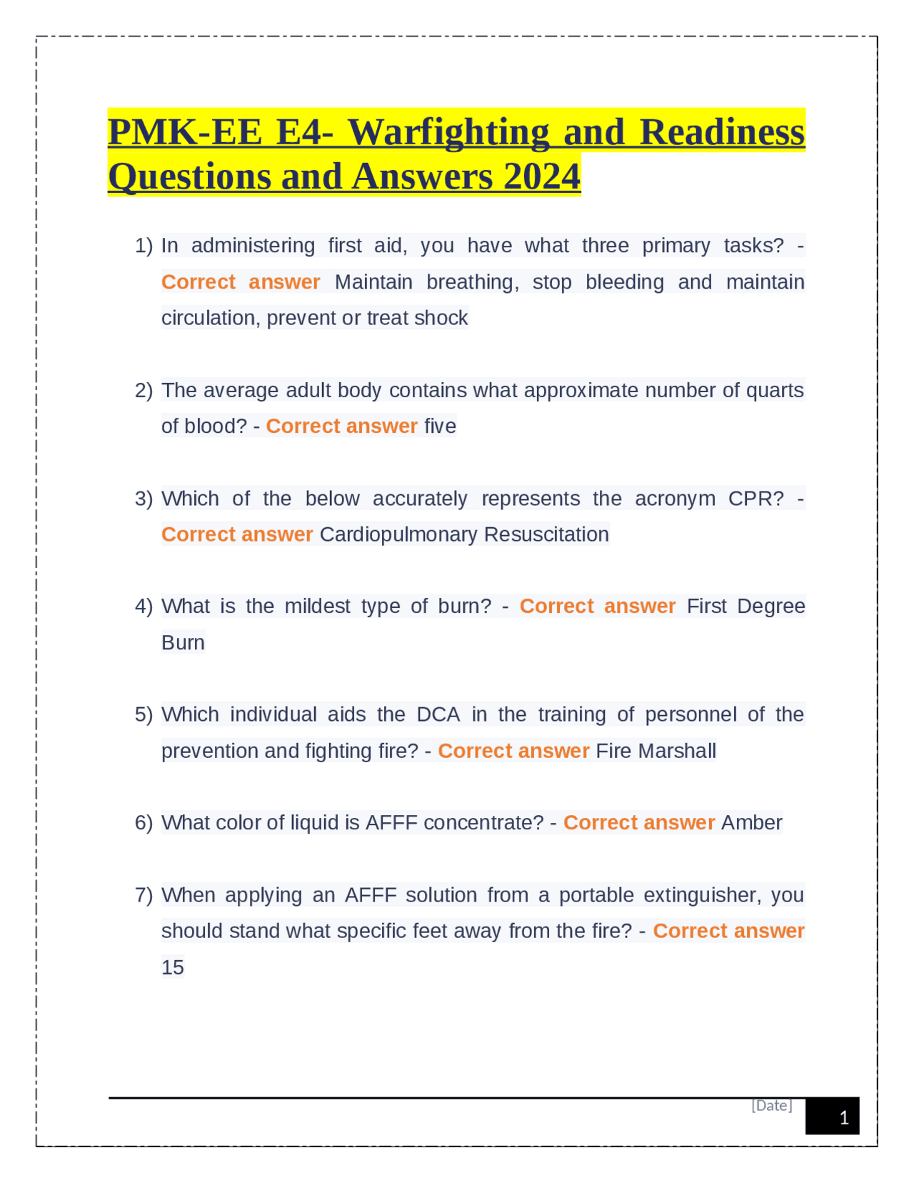 PMK-EE E4 - Warfighting and Readiness: Questions and Answers 2024 ...